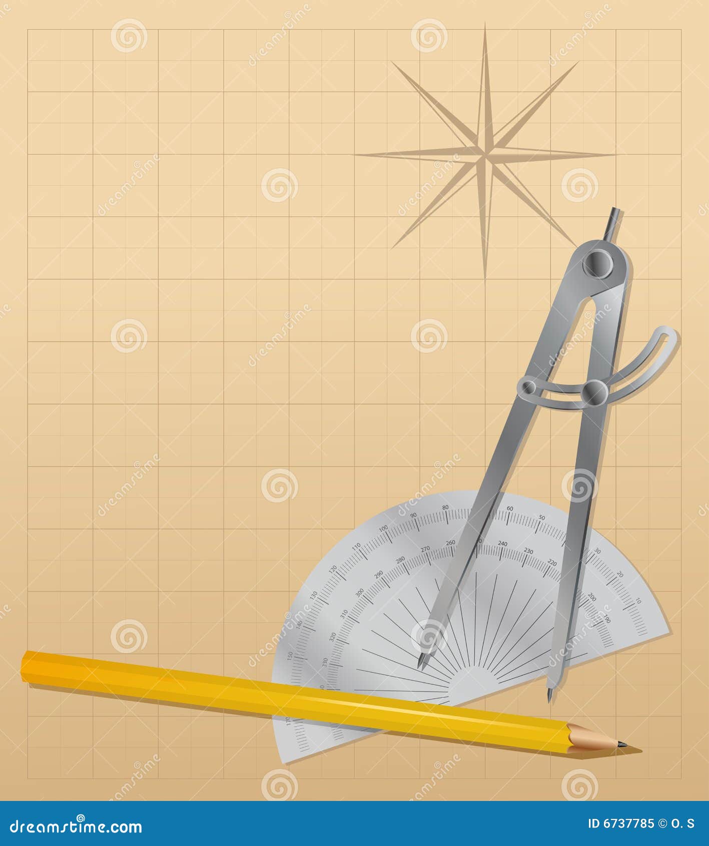 Drawing Tools - Pencil, Protractor , Divider Stock Vector ...