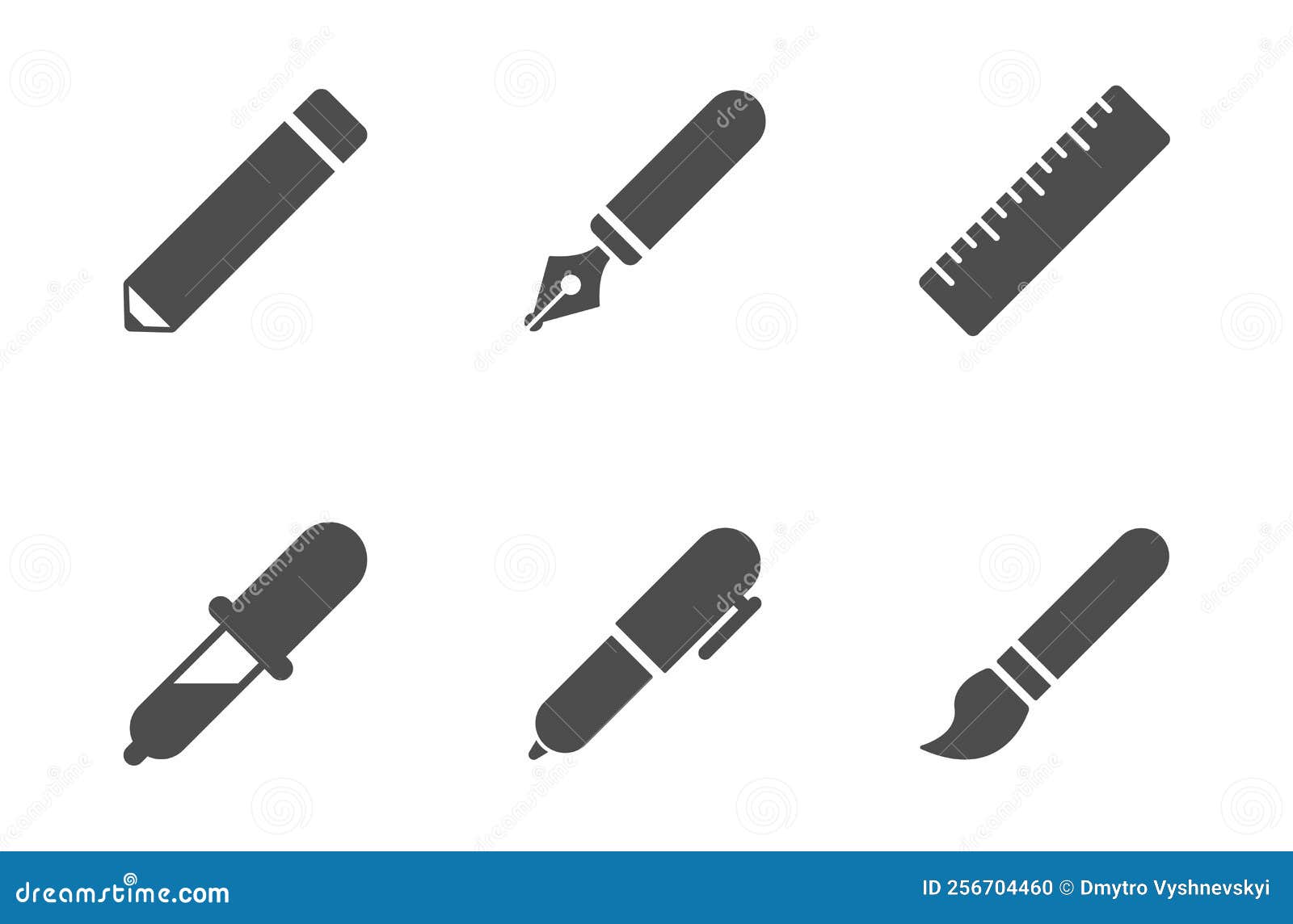 Drawing Tools Silhouette Vector Icons Stock Vector - Illustration of ...