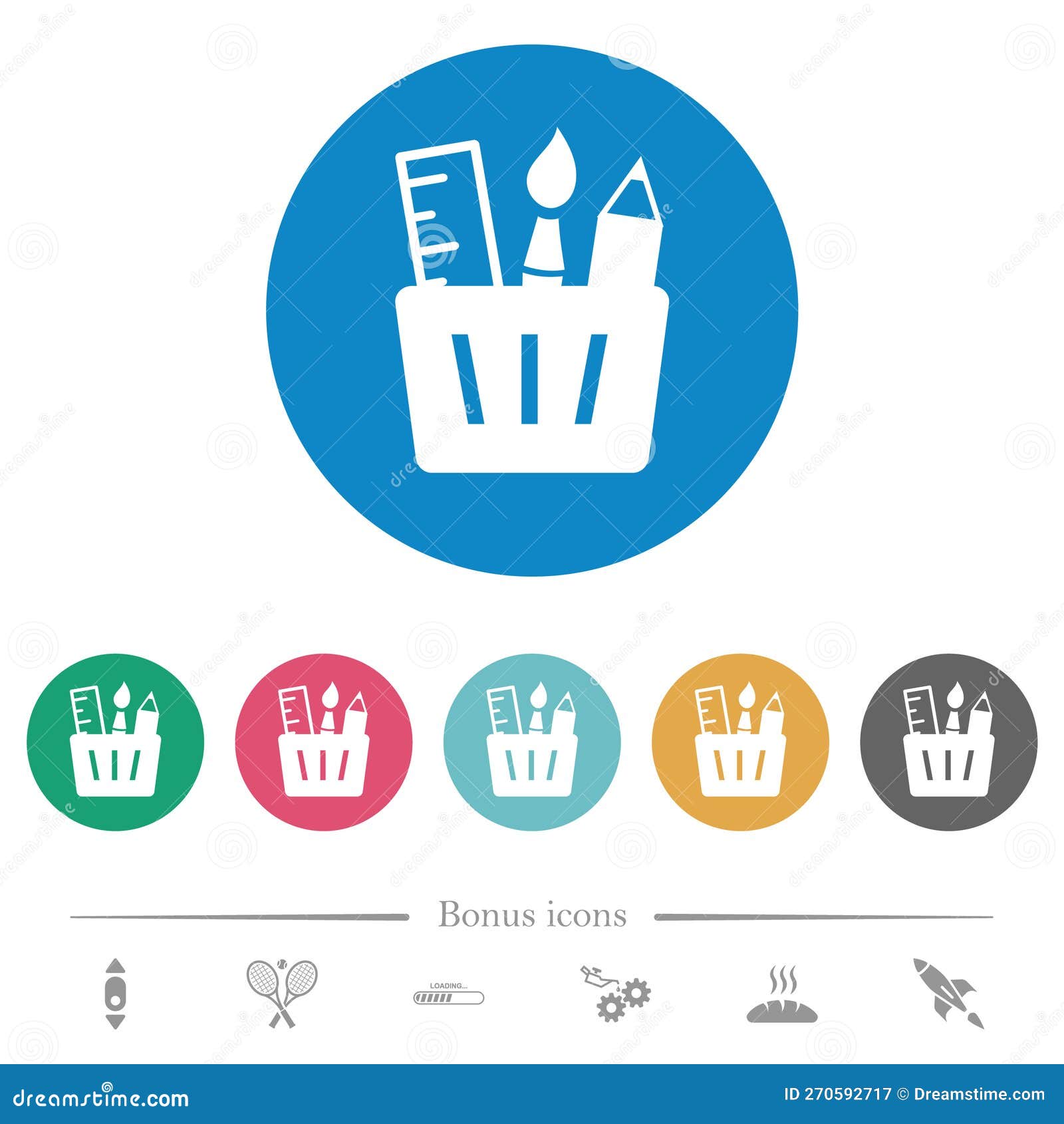 Drawing Tools Solid Flat Round Icons Stock Vector - Illustration of ...