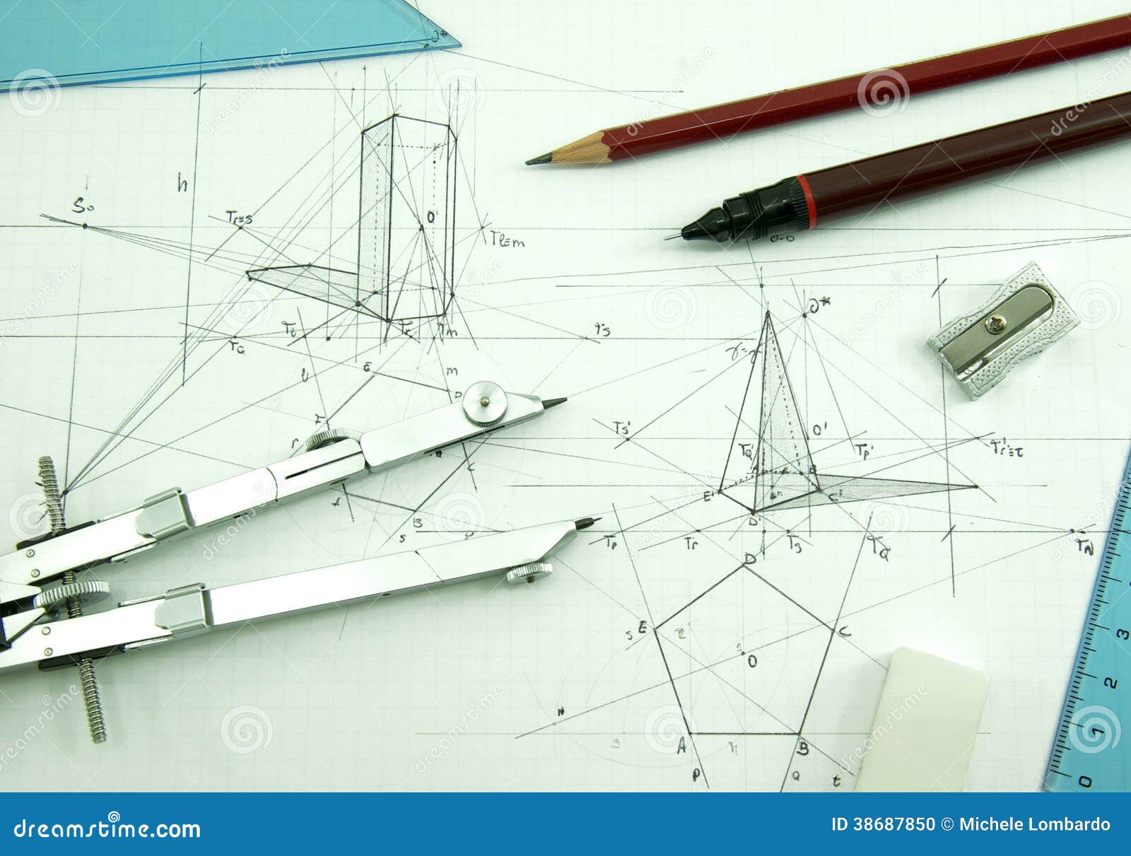 Drawing tools stock photo. Image of lineament, measure - 38687850