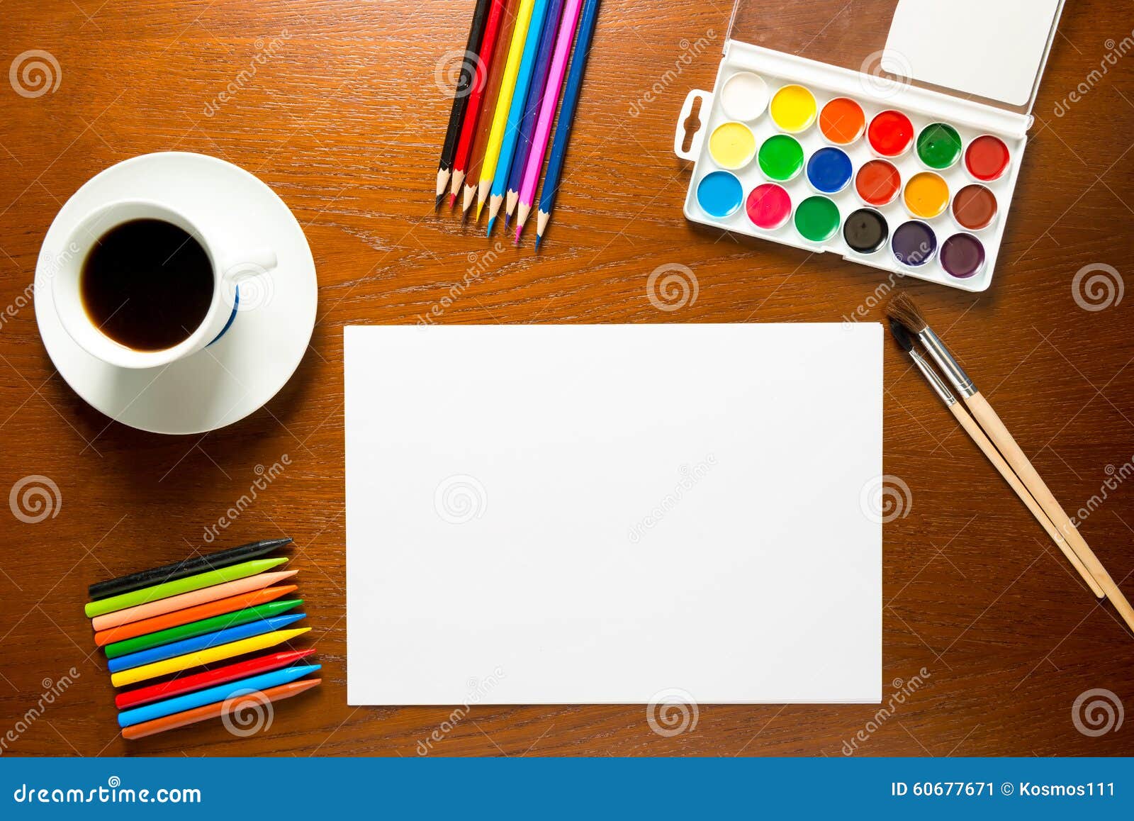 Drawing Tools on a Table Top View Stock Image - Image of hobbies ...
