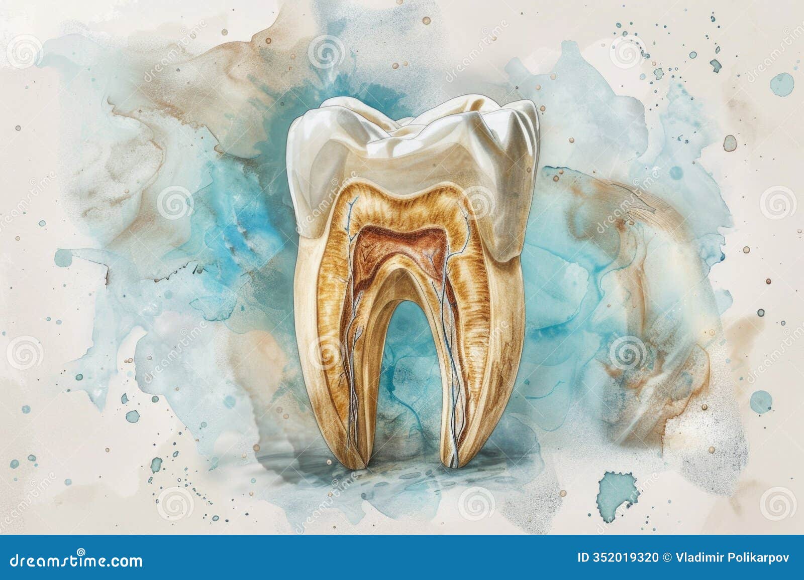 Drawing of a Tooth with a Missing Tooth, Suitable for Dental Concepts ...