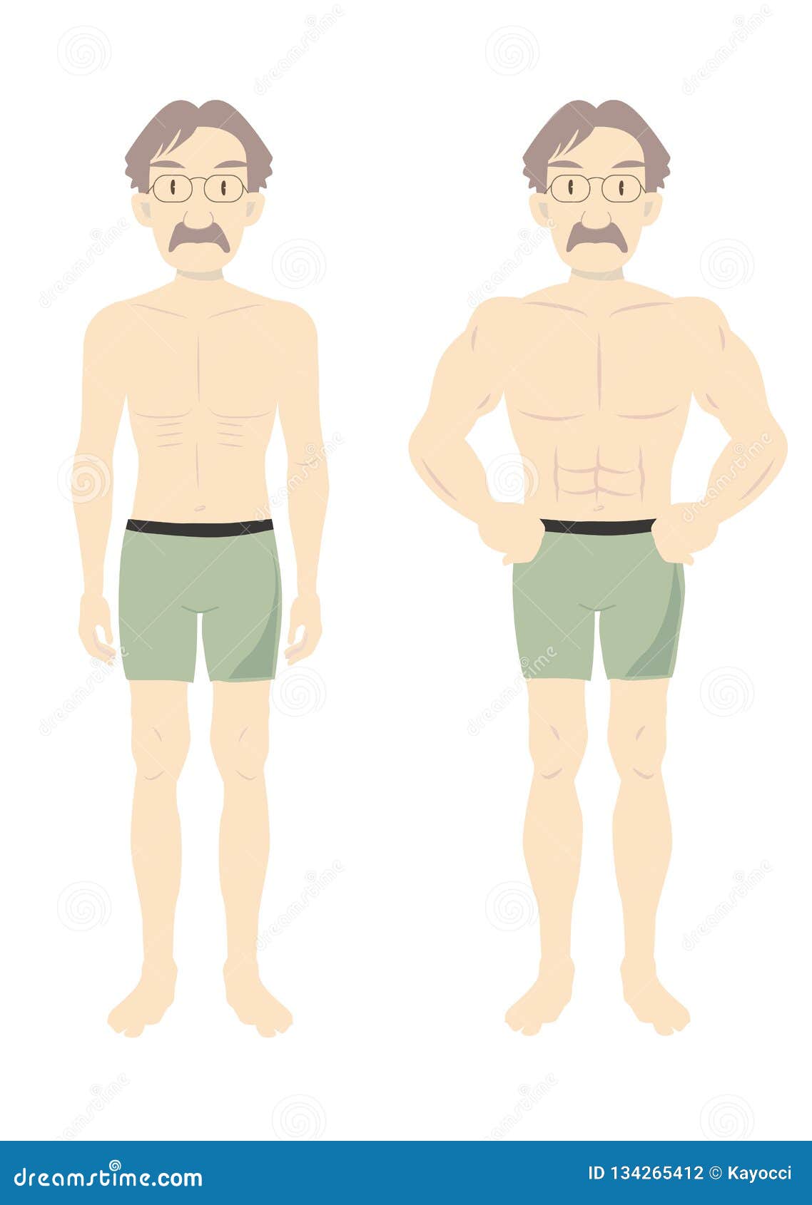 Men`s Beauty Muscle Body Middle-B Stock Vector - Illustration of ...