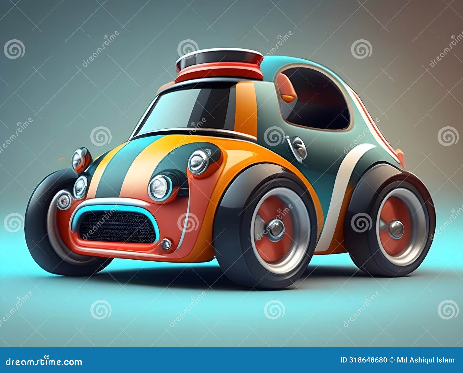 A Drawing of a Toy Car with the Letters 4 on it Stock Illustration ...