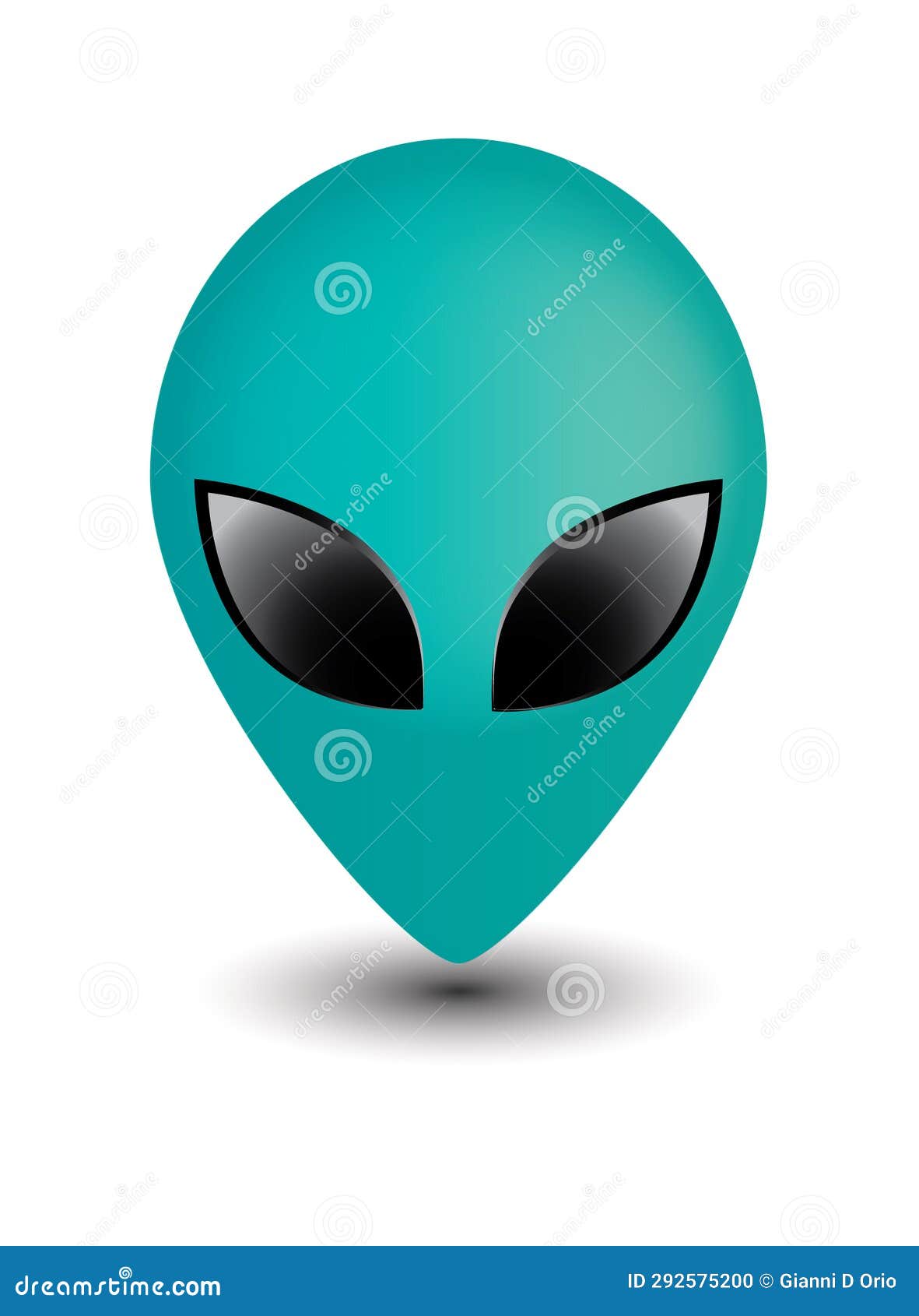 Drawing of a Traditional Alien Face Stock Illustration - Illustration ...