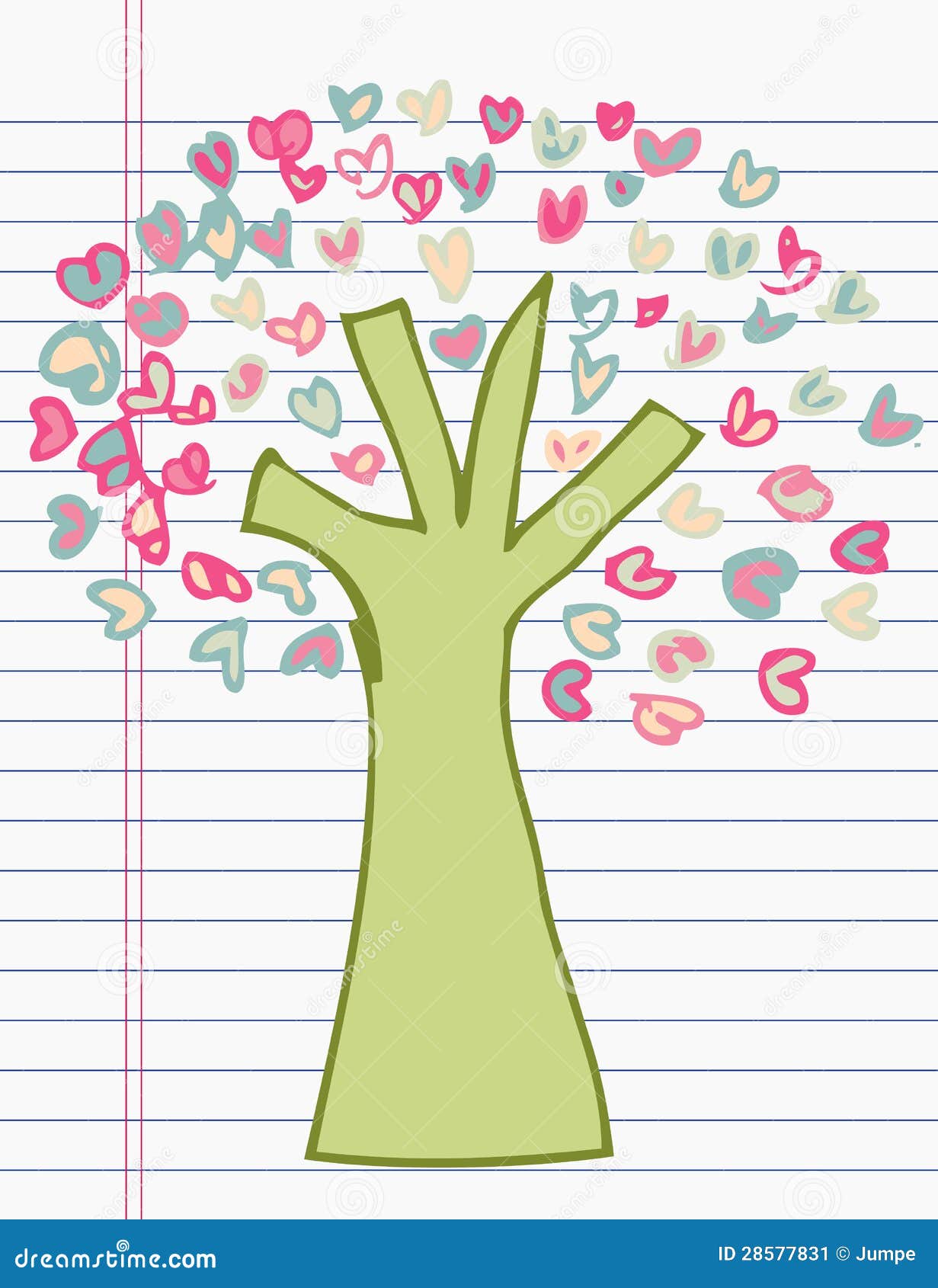 Drawing tree of heart stock vector. Illustration of outline - 28577831