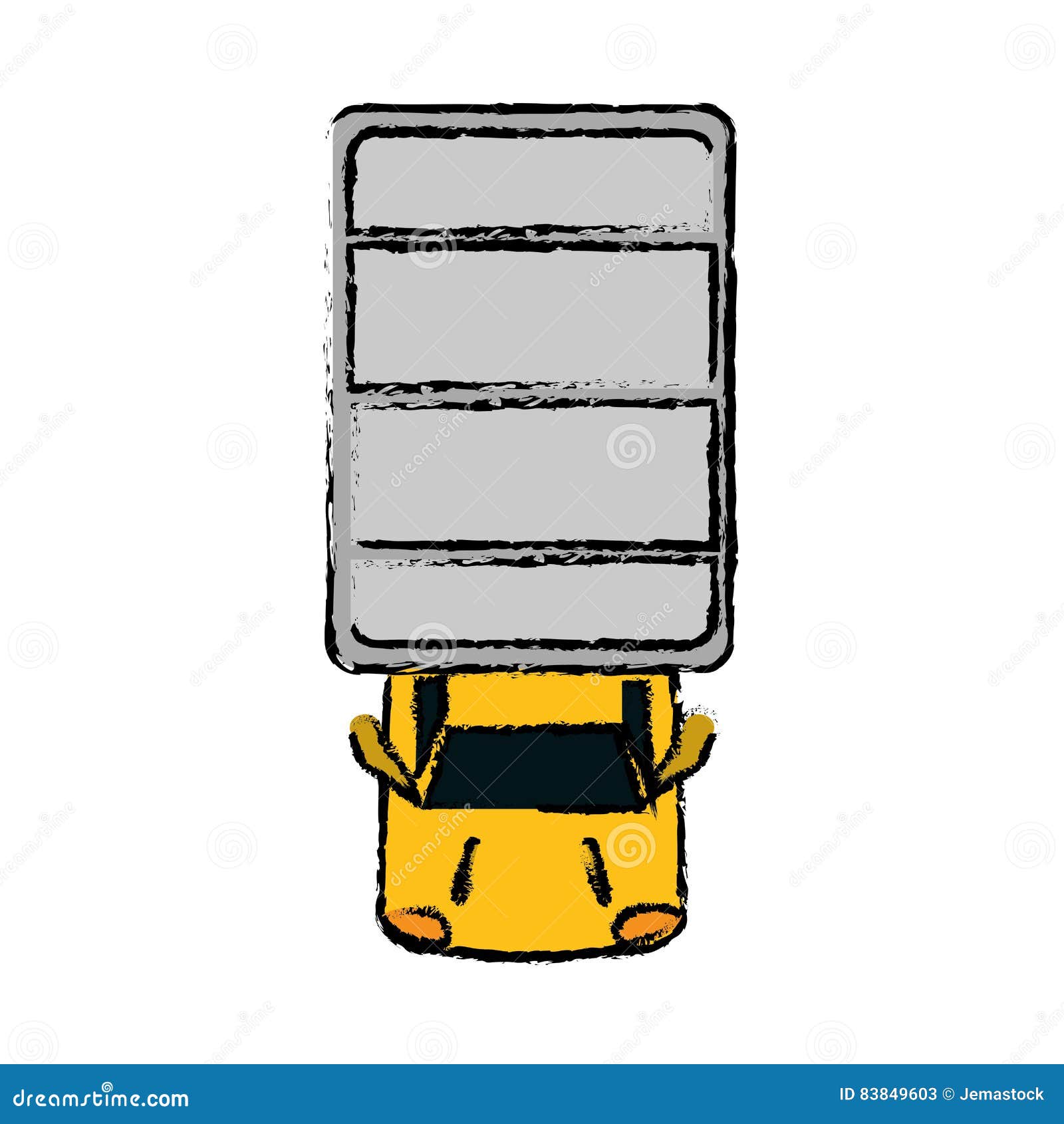 Drawing Truck Top View Parking Lot Stock Vector - Illustration of view ...