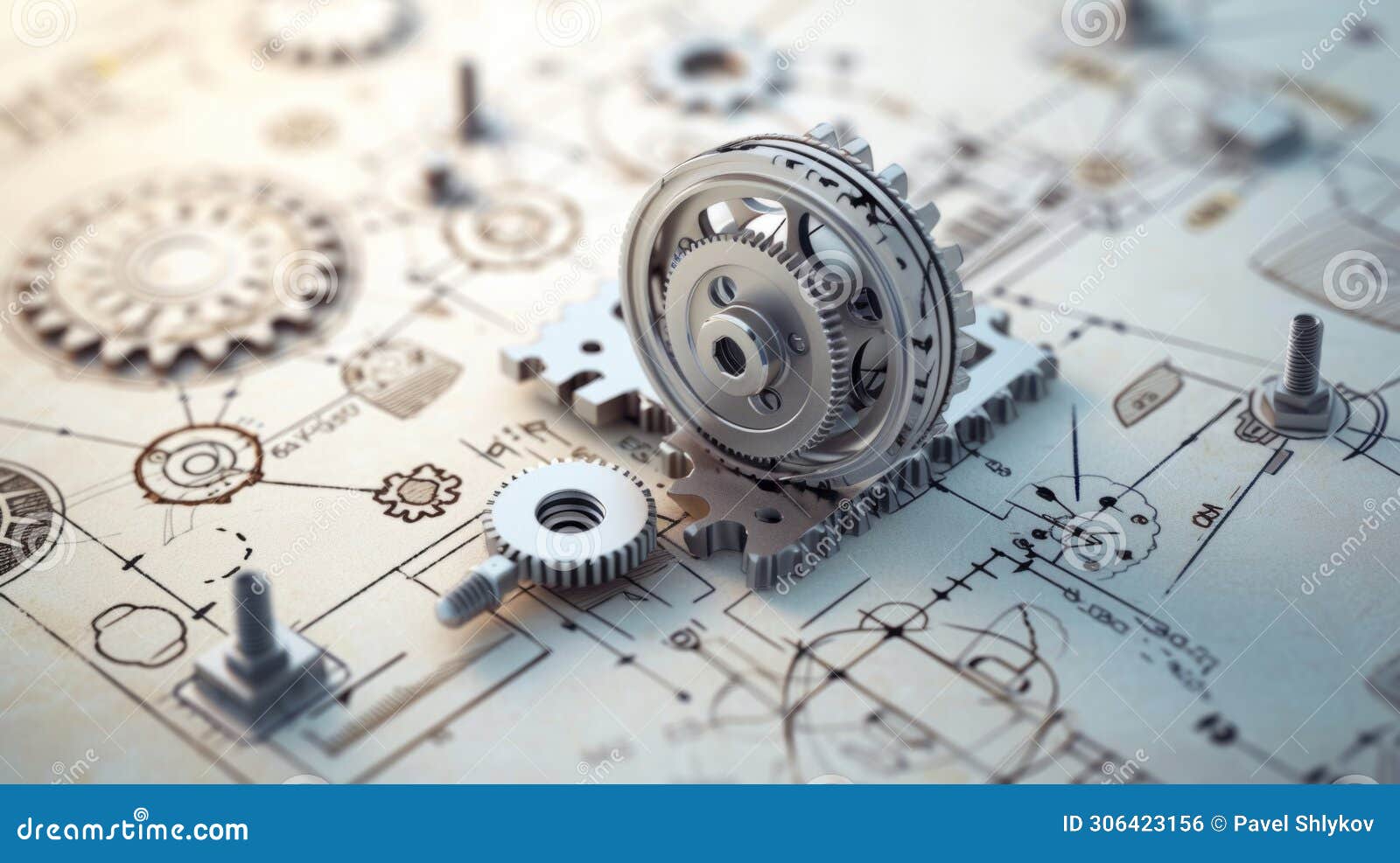 Drawing of Turbine Engine with Longitudinal Section for Studying ...