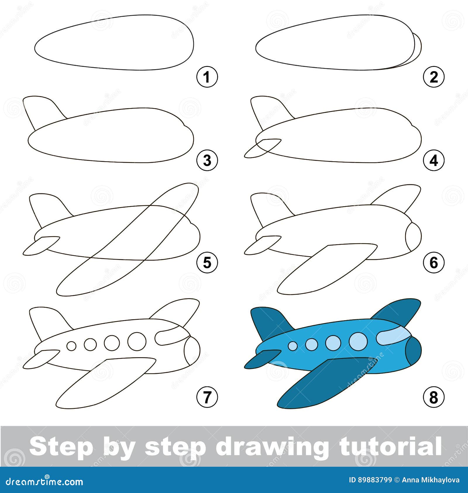 Drawing Tutorial. Game for Aircraft. Stock Vector - Illustration of ...
