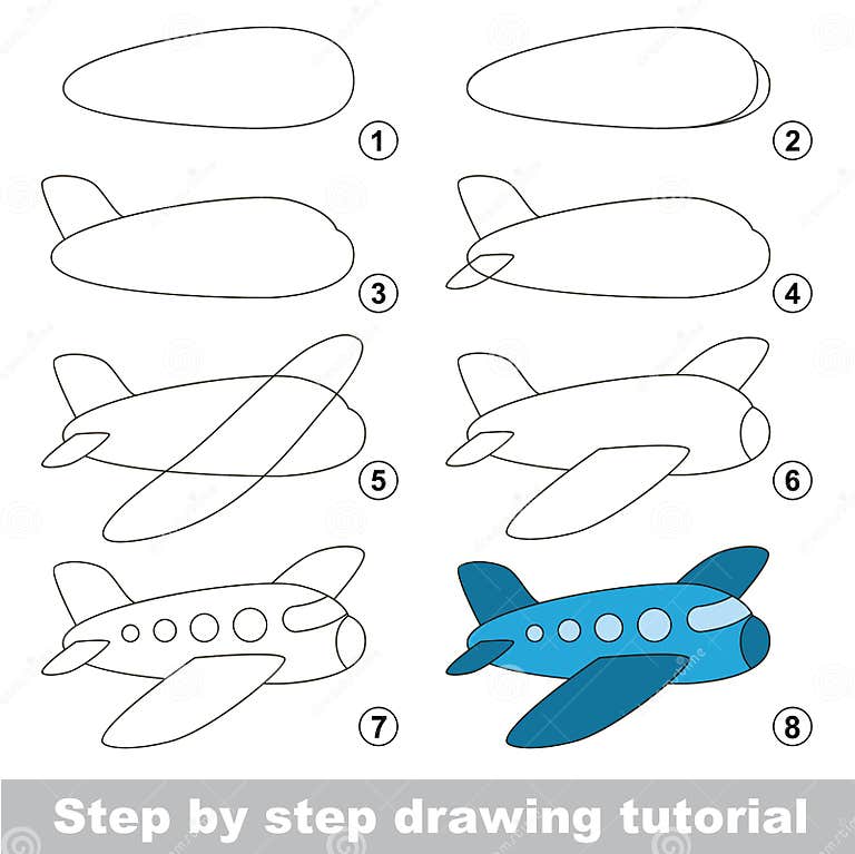 Drawing Tutorial. Game for Aircraft. Stock Vector - Illustration of ...