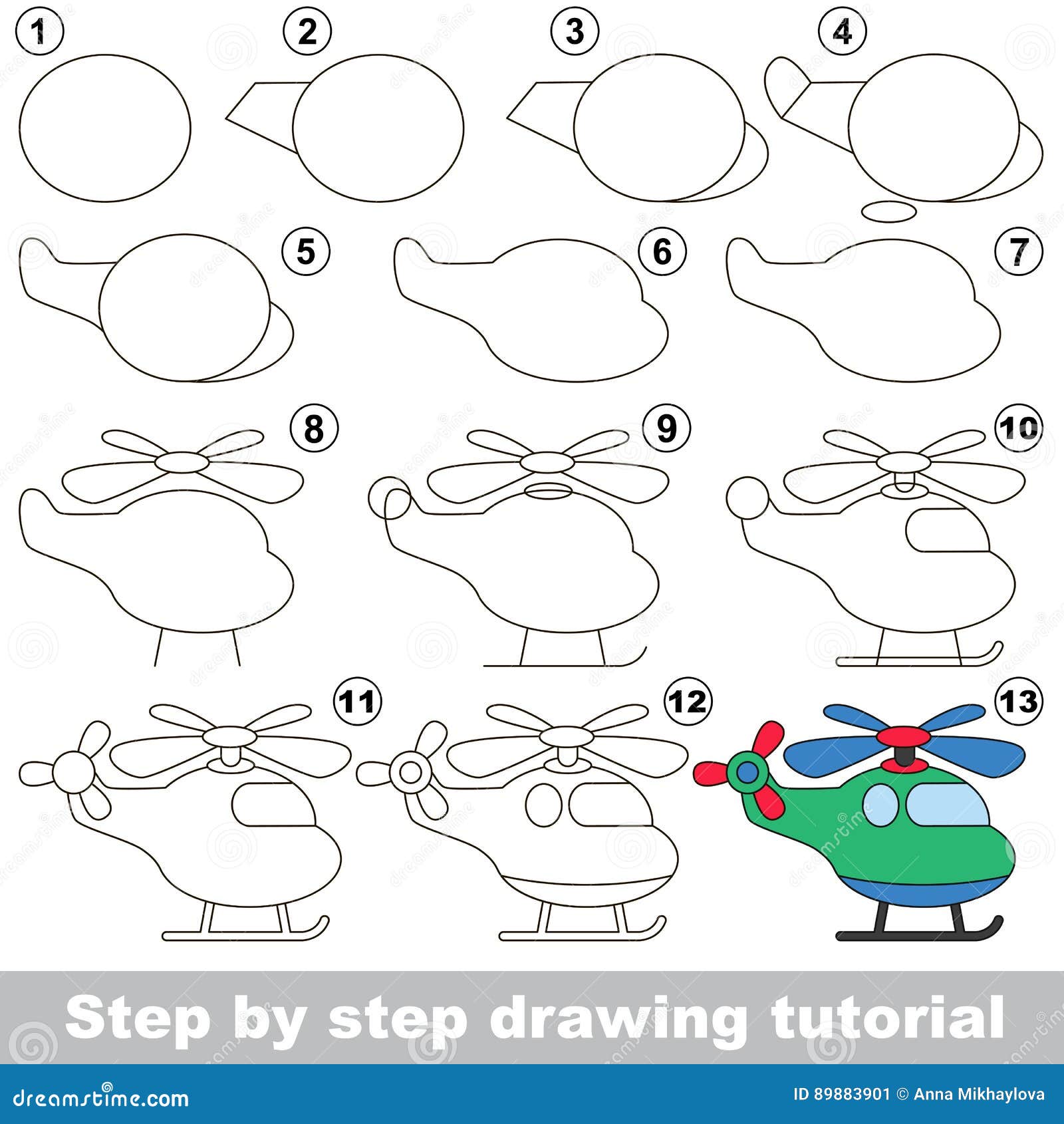 Drawing Tutorial. Game for Copter. Stock Vector - Illustration of ...