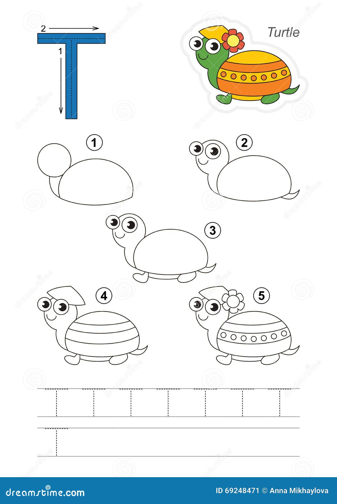Drawing Tutorial. Game For Letter T Cartoon Vector | CartoonDealer.com ...