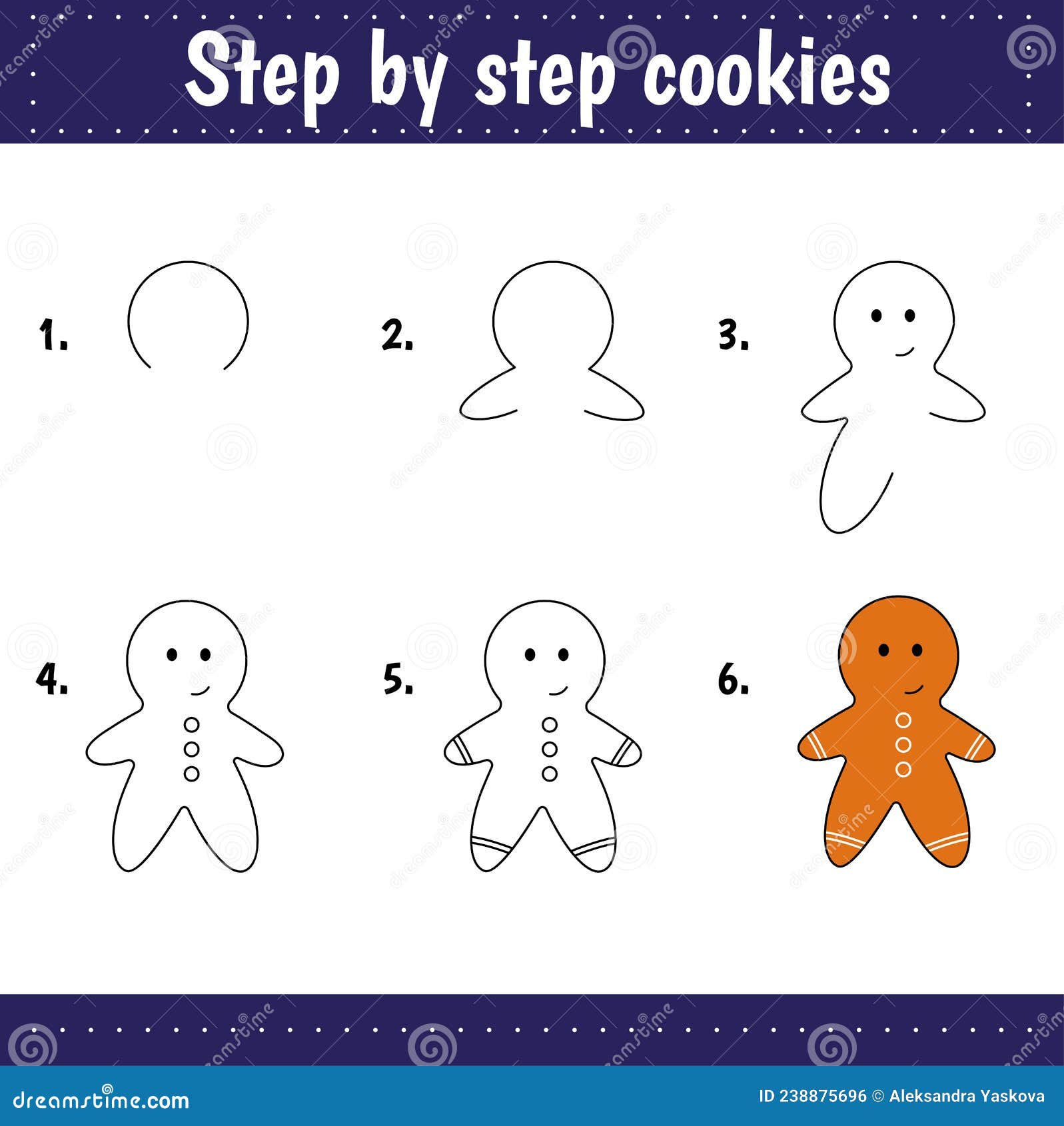 How to draw cookie stock vector. Illustration of cartoon - 238875696