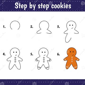 How to draw cookie stock vector. Illustration of cartoon - 238875696