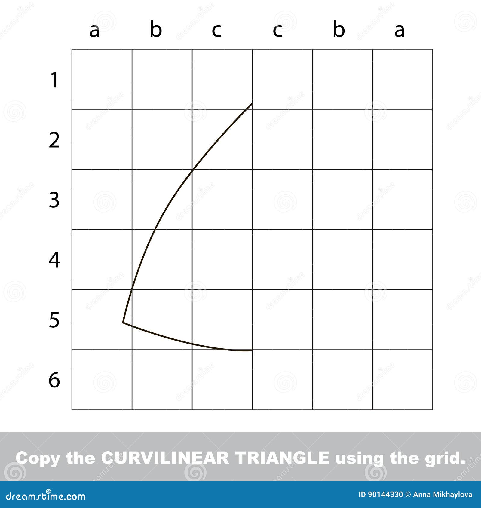 Curvilinear Triangle To Be Colored. Vector Trace Game. Stock Image ...