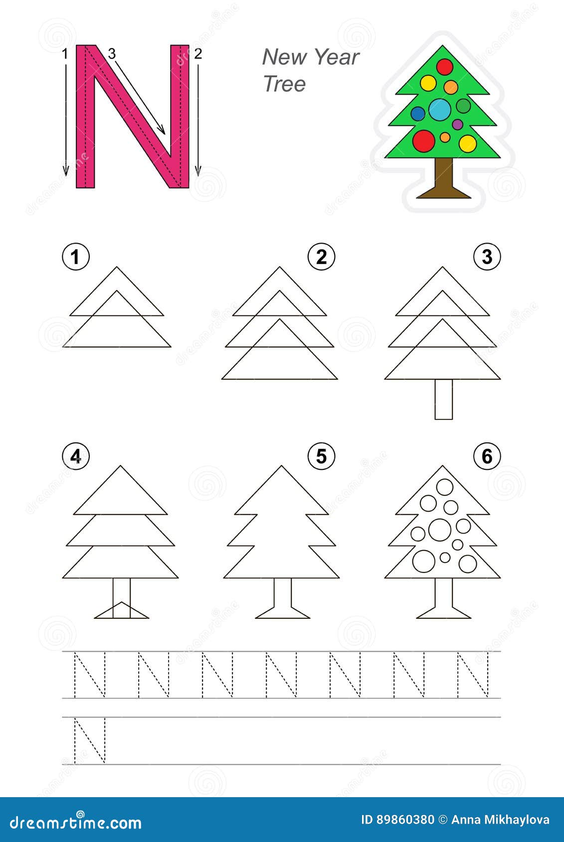 Drawing Tutorial for Letter. Stock Vector - Illustration of educational ...