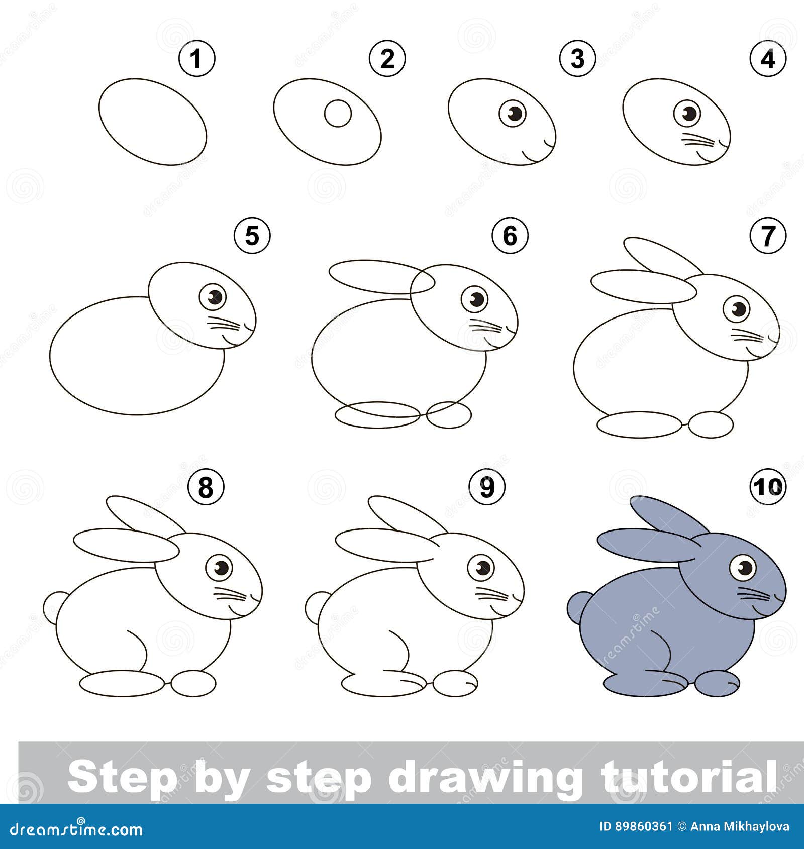 Drawing tutorial. stock vector. Illustration of worksheet - 89860361