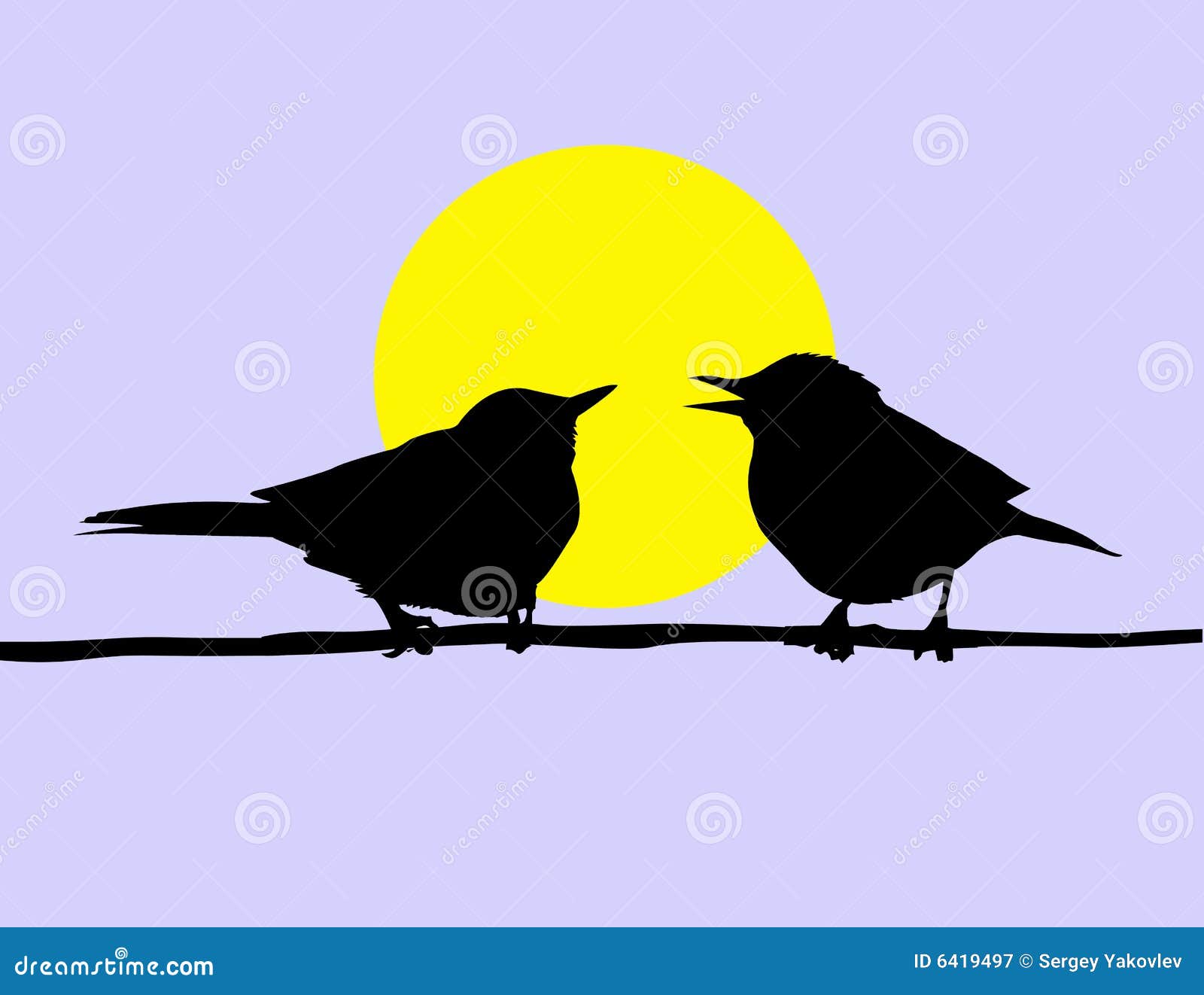 Drawing two birds stock vector. Illustration of artwork - 6419497