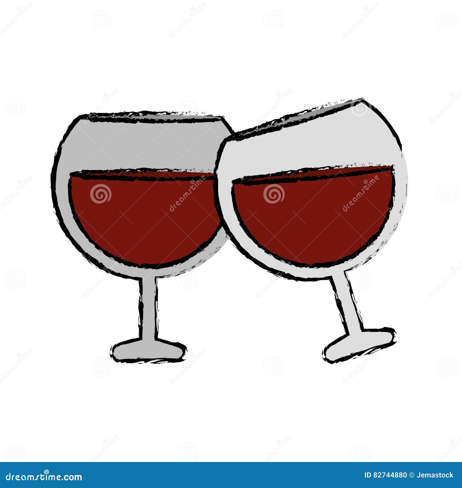 Glass Of Brandy Vector Drawing Illustration | CartoonDealer.com #124502935