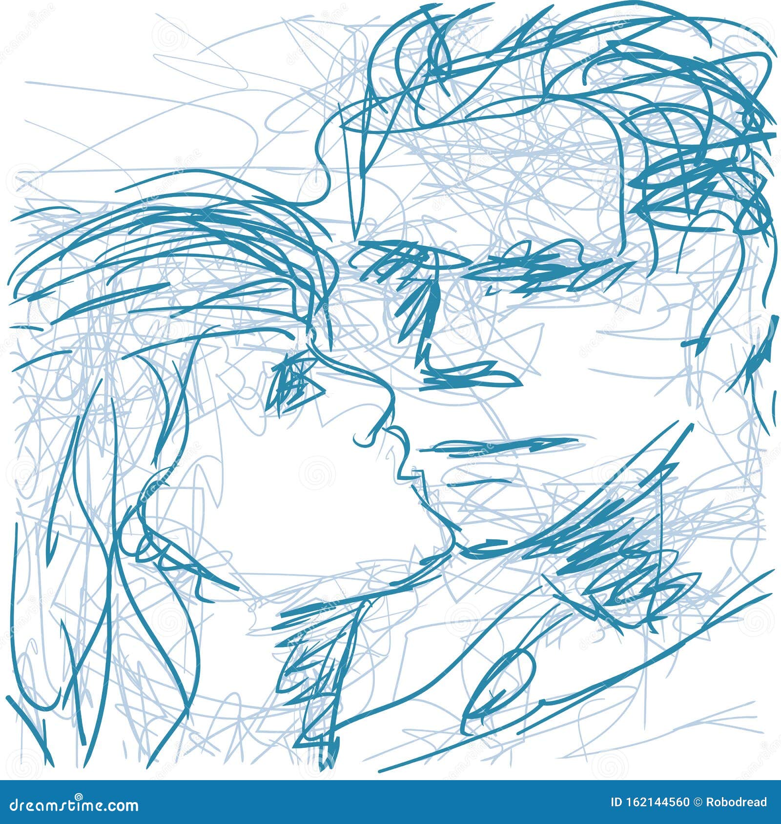 Drawing of Two People Who Love Each Other Stock Vector - Illustration ...