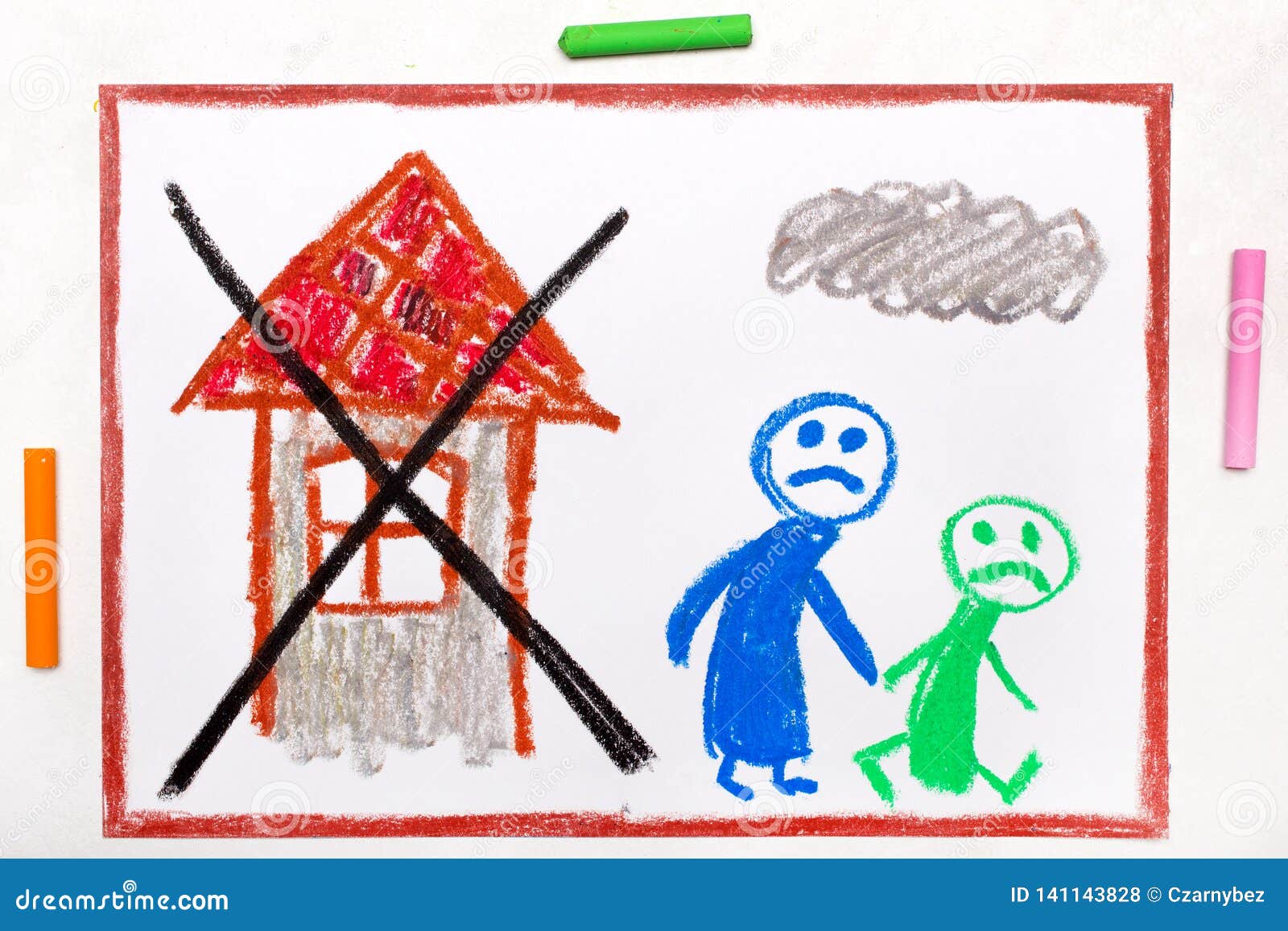 Child Drawing Sad House Stock Illustrations – 63 Child Drawing Sad ...