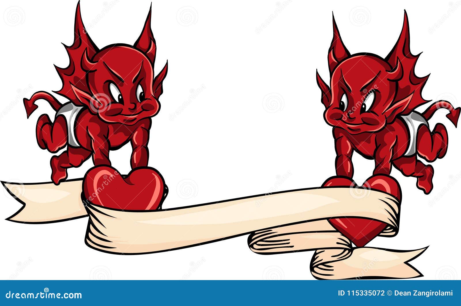 Little devils explain love stock vector. Illustration of little - 115335072
