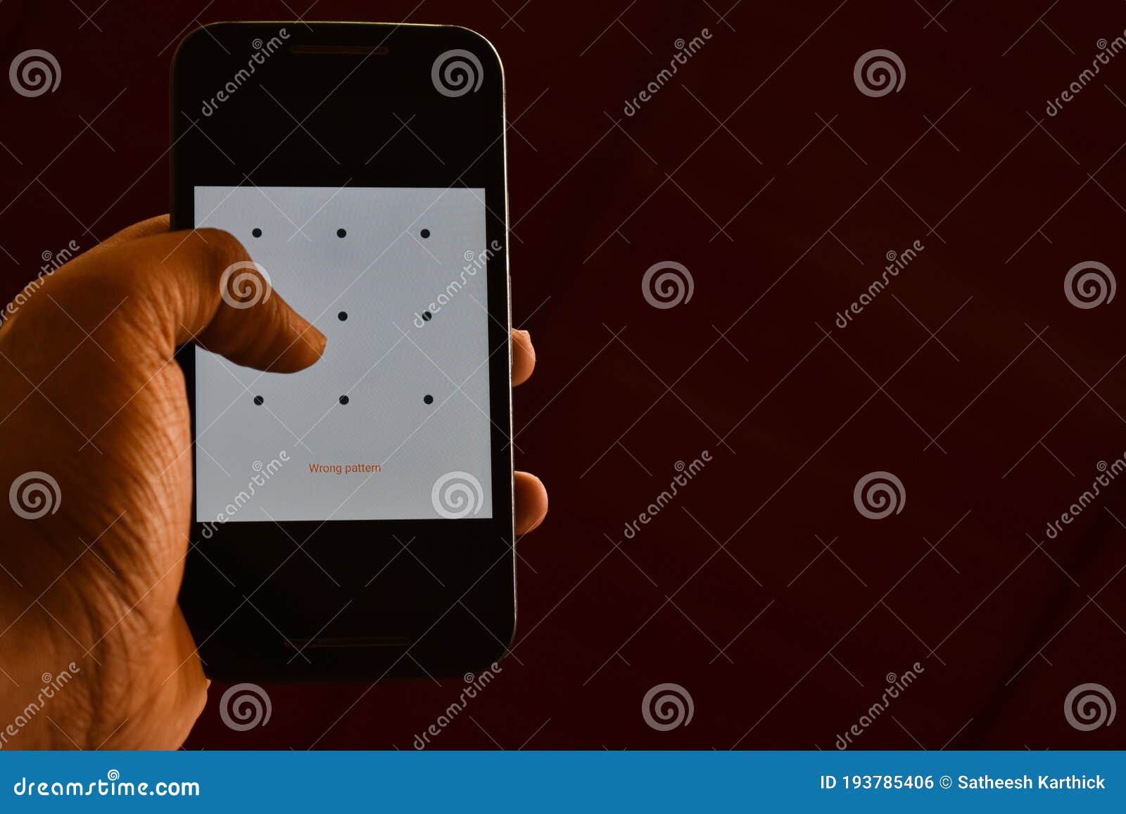 Drawing Unlock Pattern on a Smart Phone. Concept about Smart Phone ...