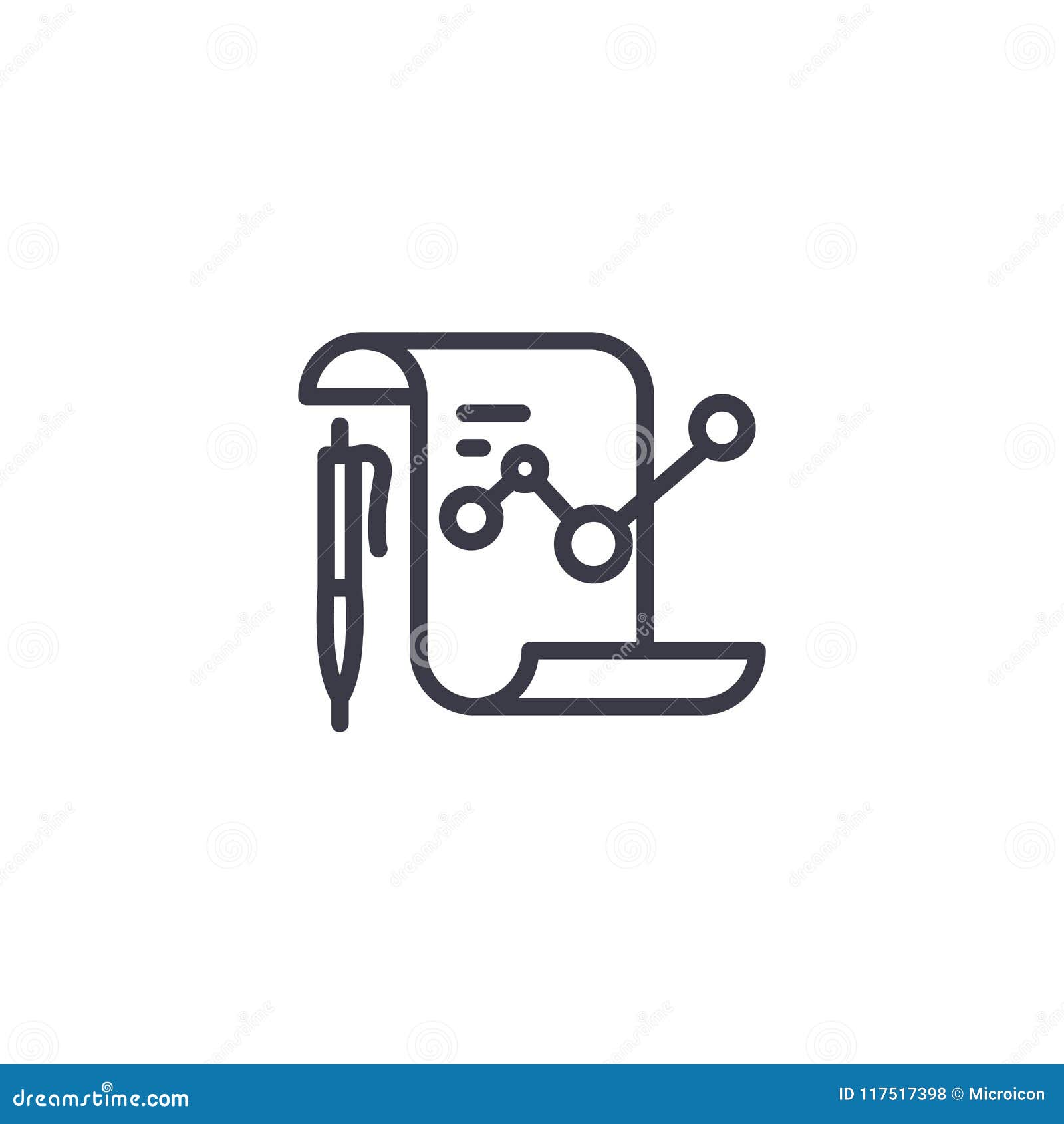 Drawing-up of a Plan Linear Icon Concept. Drawing-up of a Plan Line ...