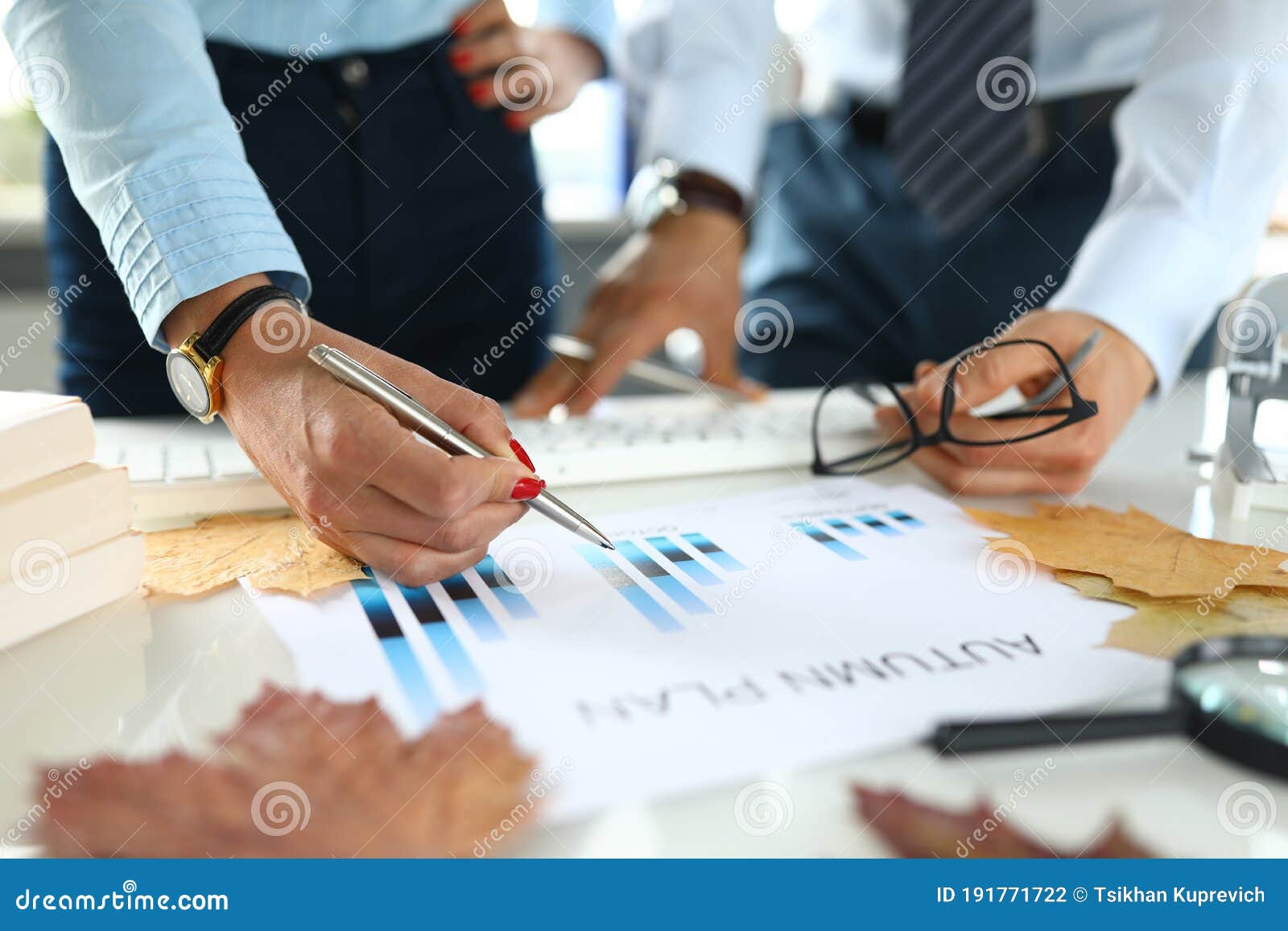 Drawing Up and Planning Business Plan for Very Closeup. Stock Photo ...