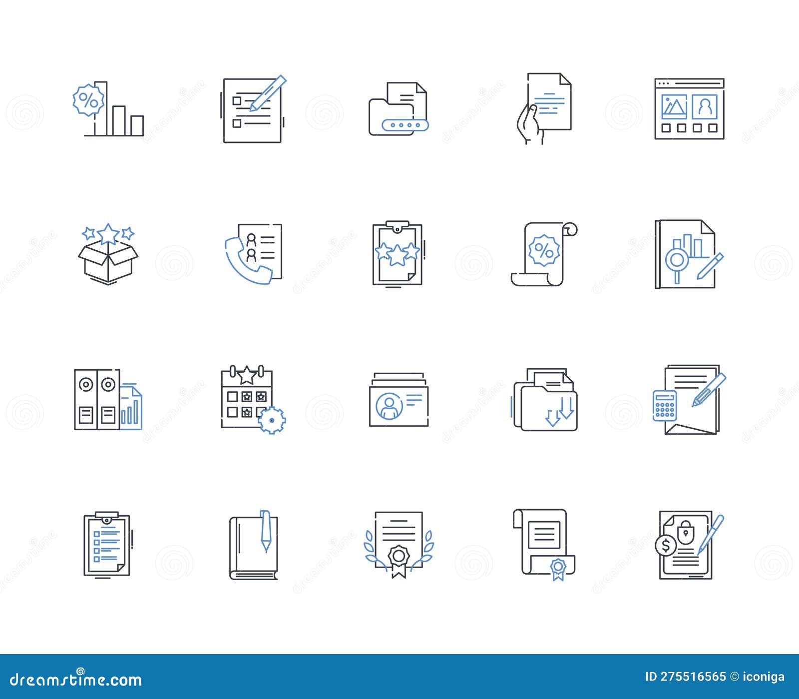 Drawing Up Plans Line Icons Collection. Blueprint, Schematic, Design ...
