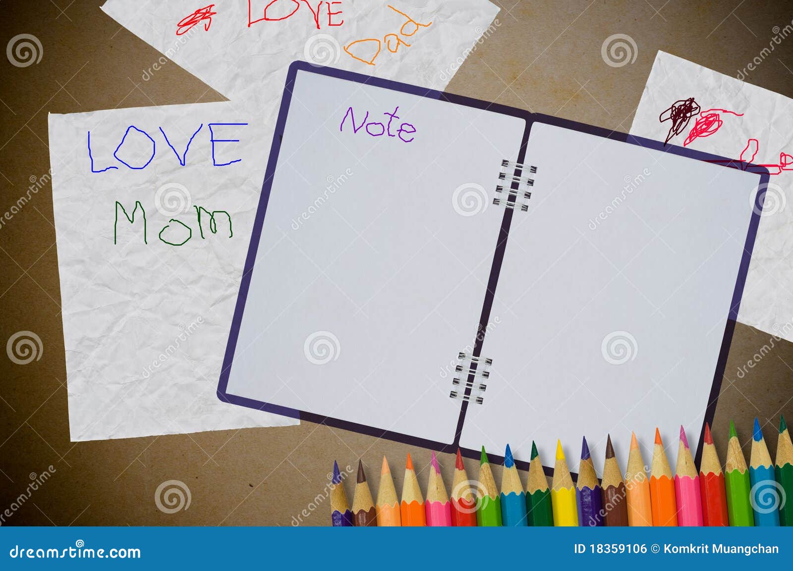 Drawing on used paper stock photo. Image of mother, pencil - 18359106