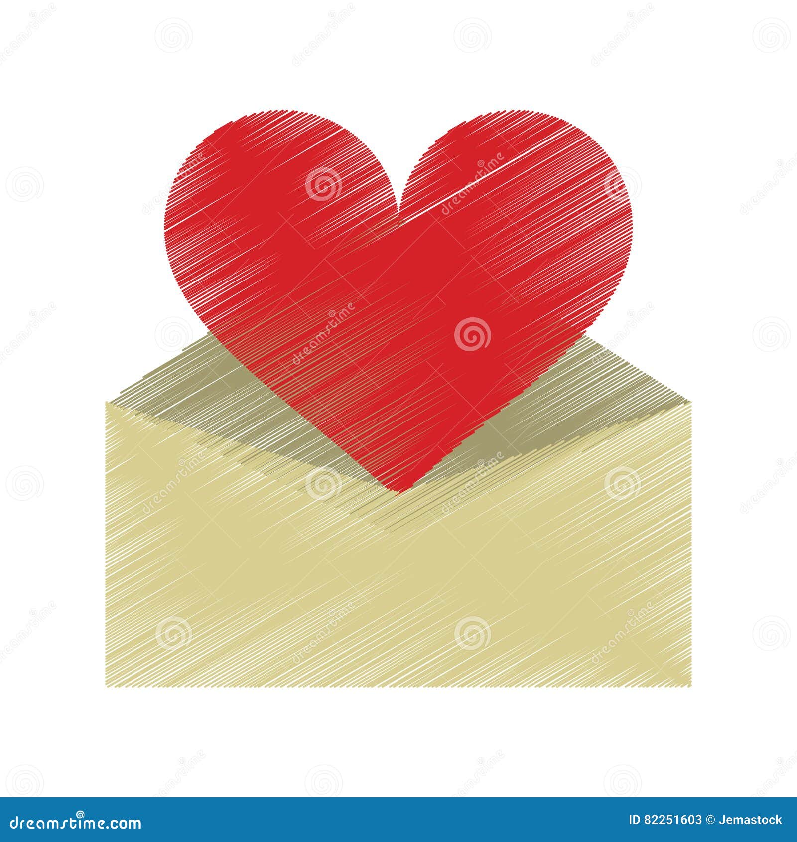 Drawing Valentines Day Romantic Mail Heart Envelope Open Stock Vector ...
