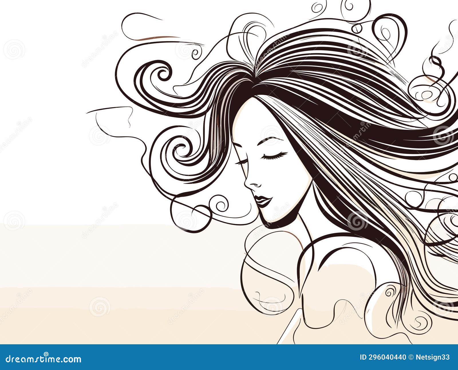 Vector Illustration of Elegance Women in Hand-drawn Style Stock Vector ...