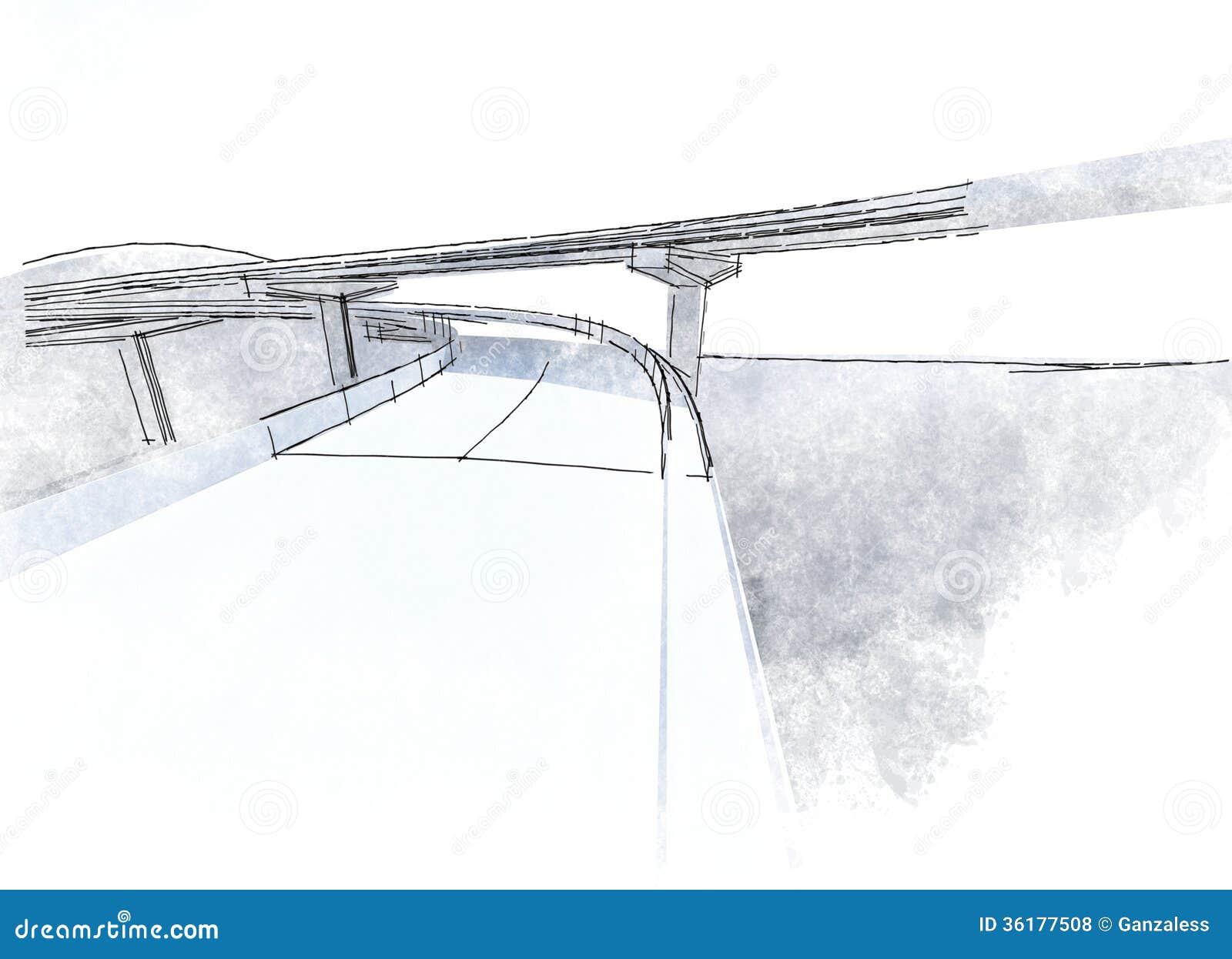 Drawing viaduct stock photo. Image of concepts, ideas - 36177508