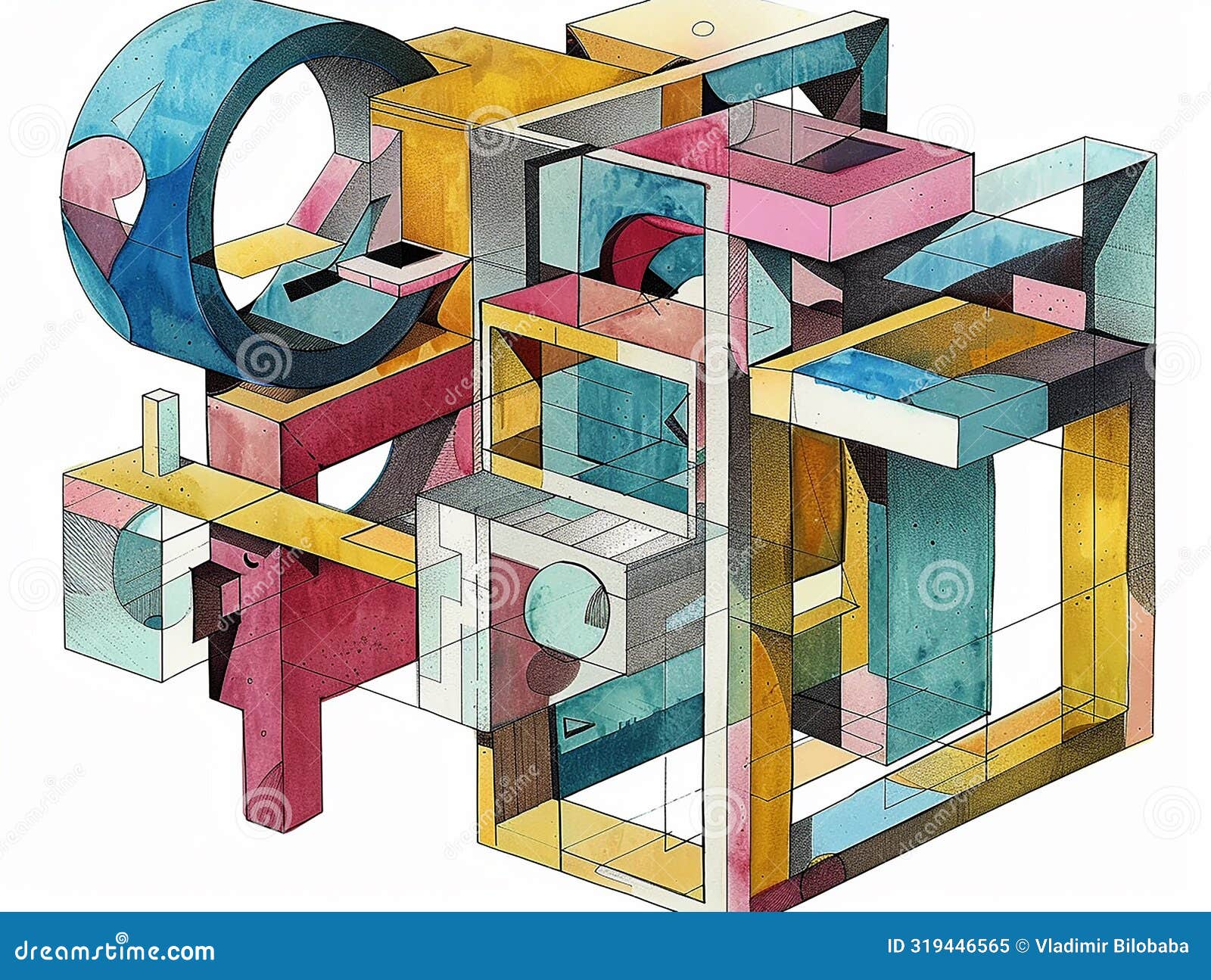 Colorful Structure with Cross Stock Illustration - Illustration of ...