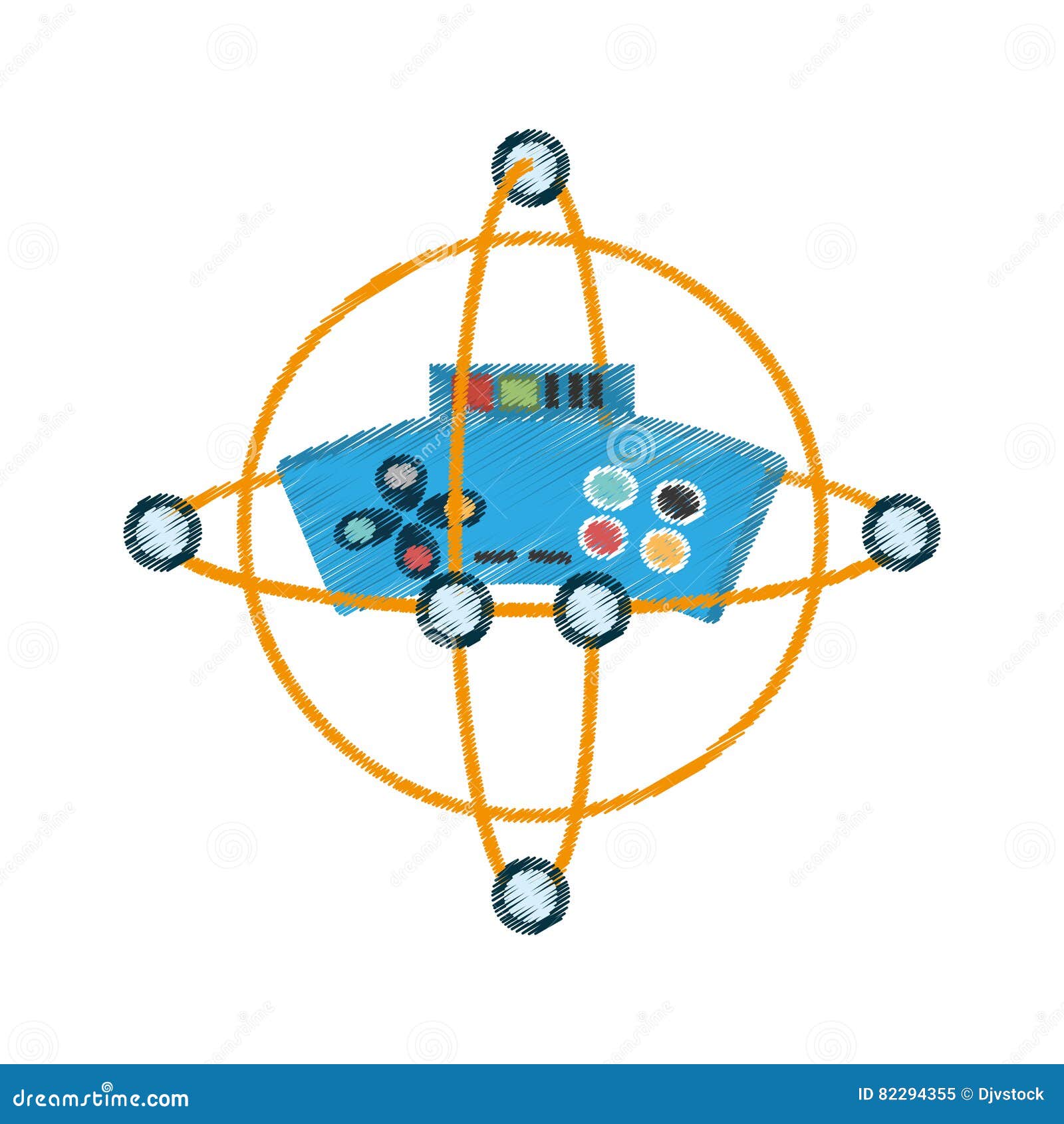 Drawing Vr Controller Game 3d 360 Degree Stock Illustration ...