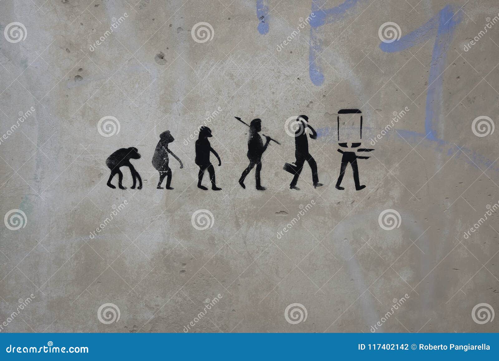 Drawing on Wall on the Evolution of Man Editorial Photography - Image ...