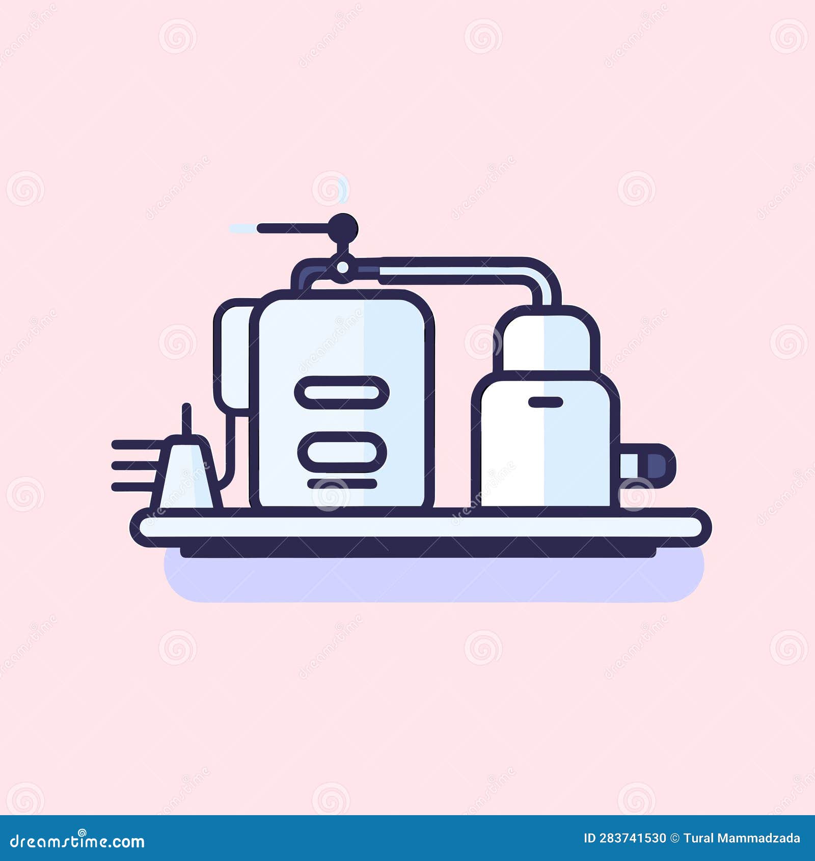 Vector of a Water Heater Icon on a Plate Stock Vector - Illustration of ...