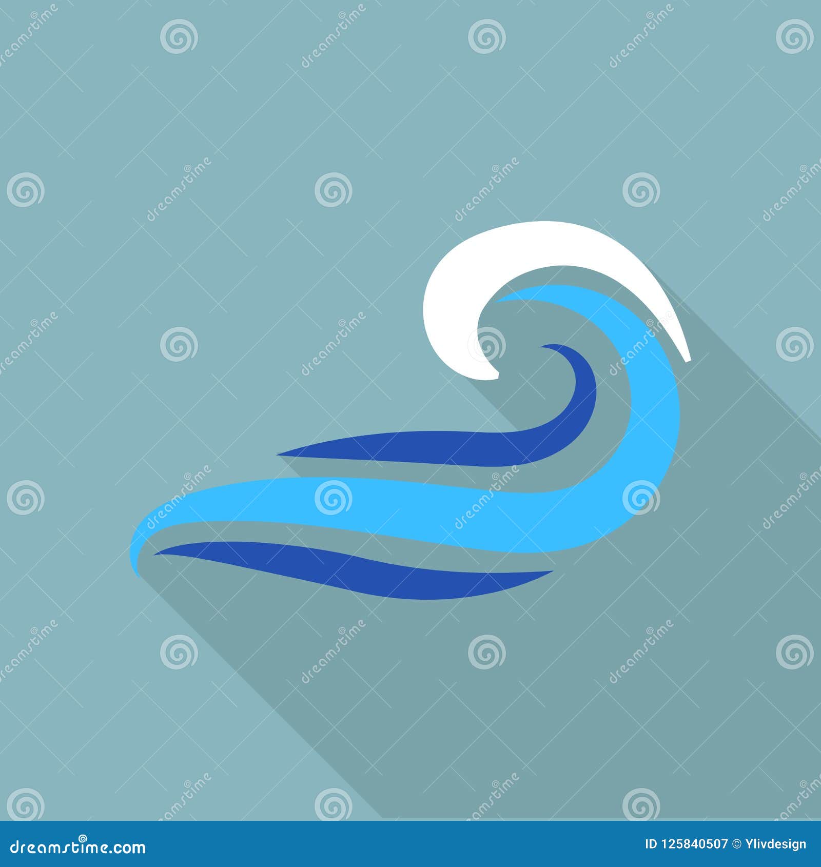Drawing Wave Icon, Flat Style Stock Illustration - Illustration of ...