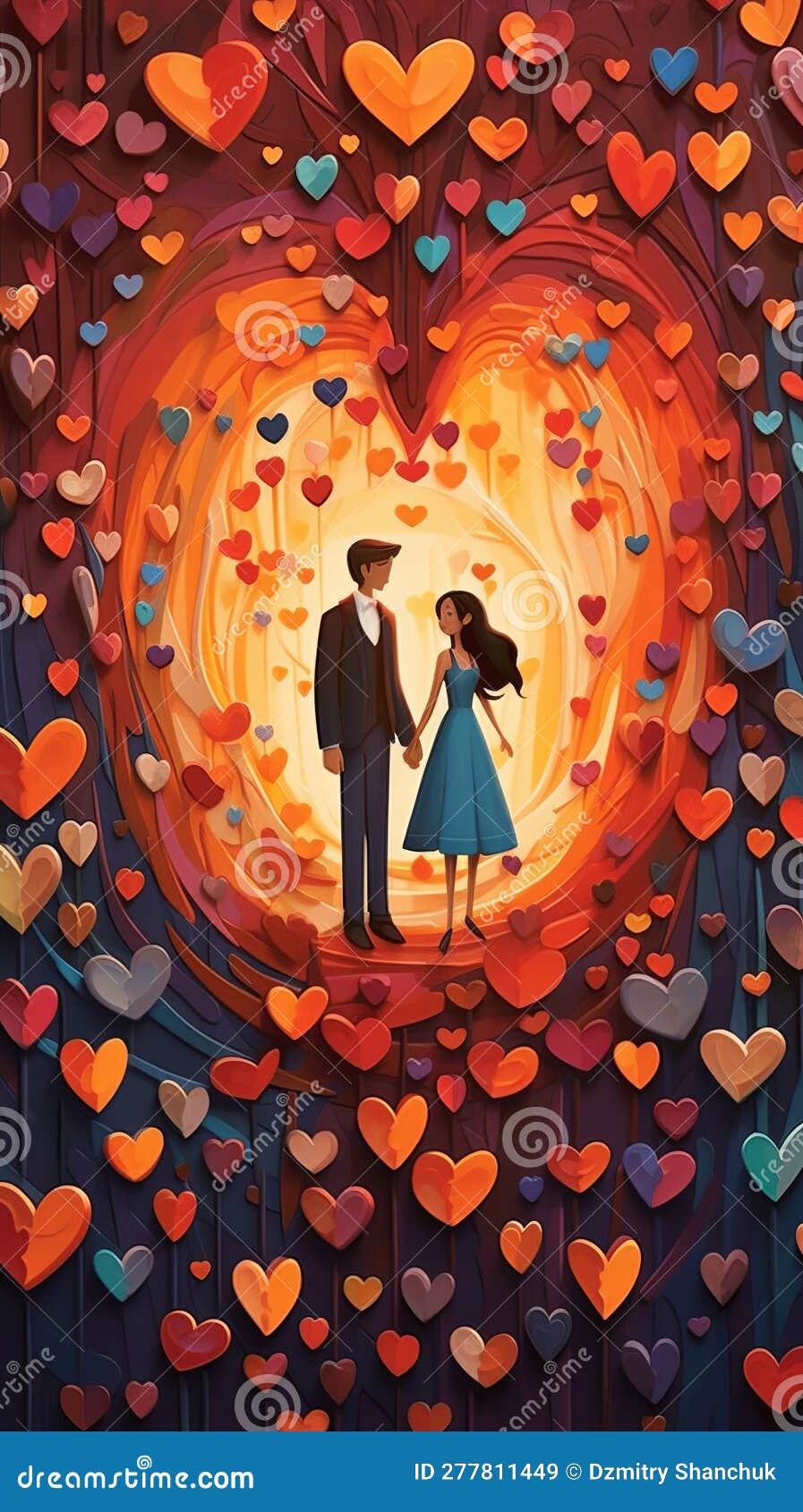 Drawing Wedding Couple Generative AI Stock Illustration - Illustration ...
