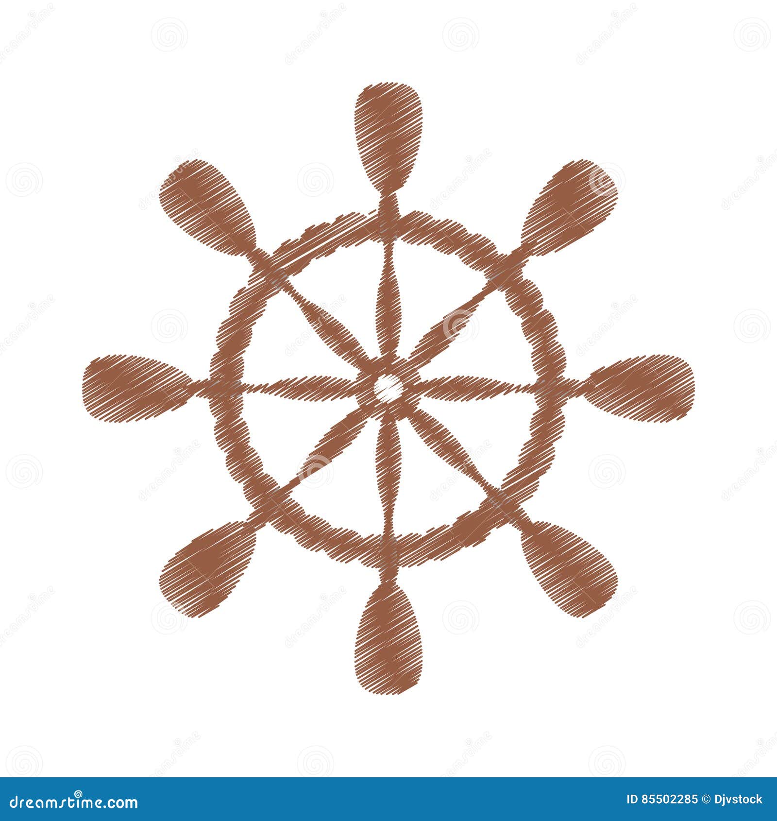 Drawing Wheel Steering Boat Helm Stock Illustration - Illustration of ...