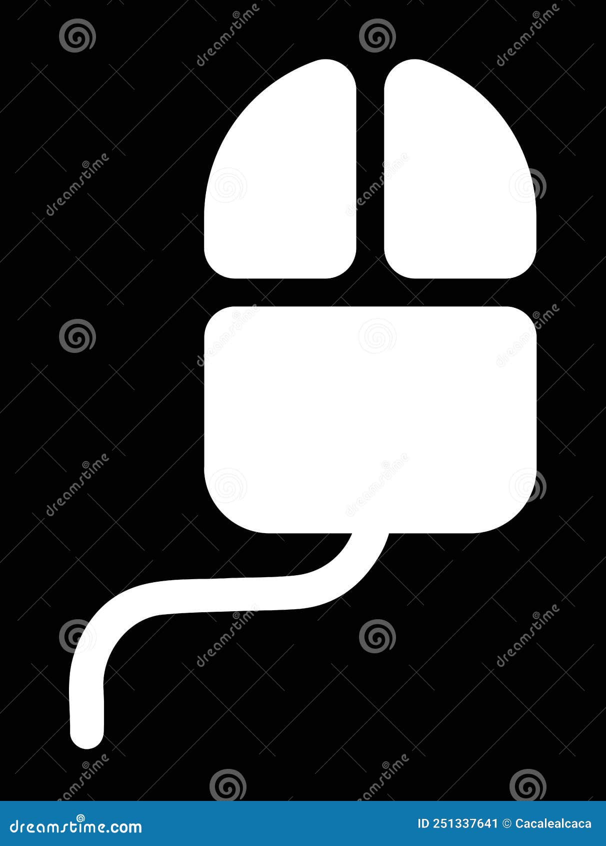 The Drawing of a White Computer Mouse, a Hardware Input Device Used by ...