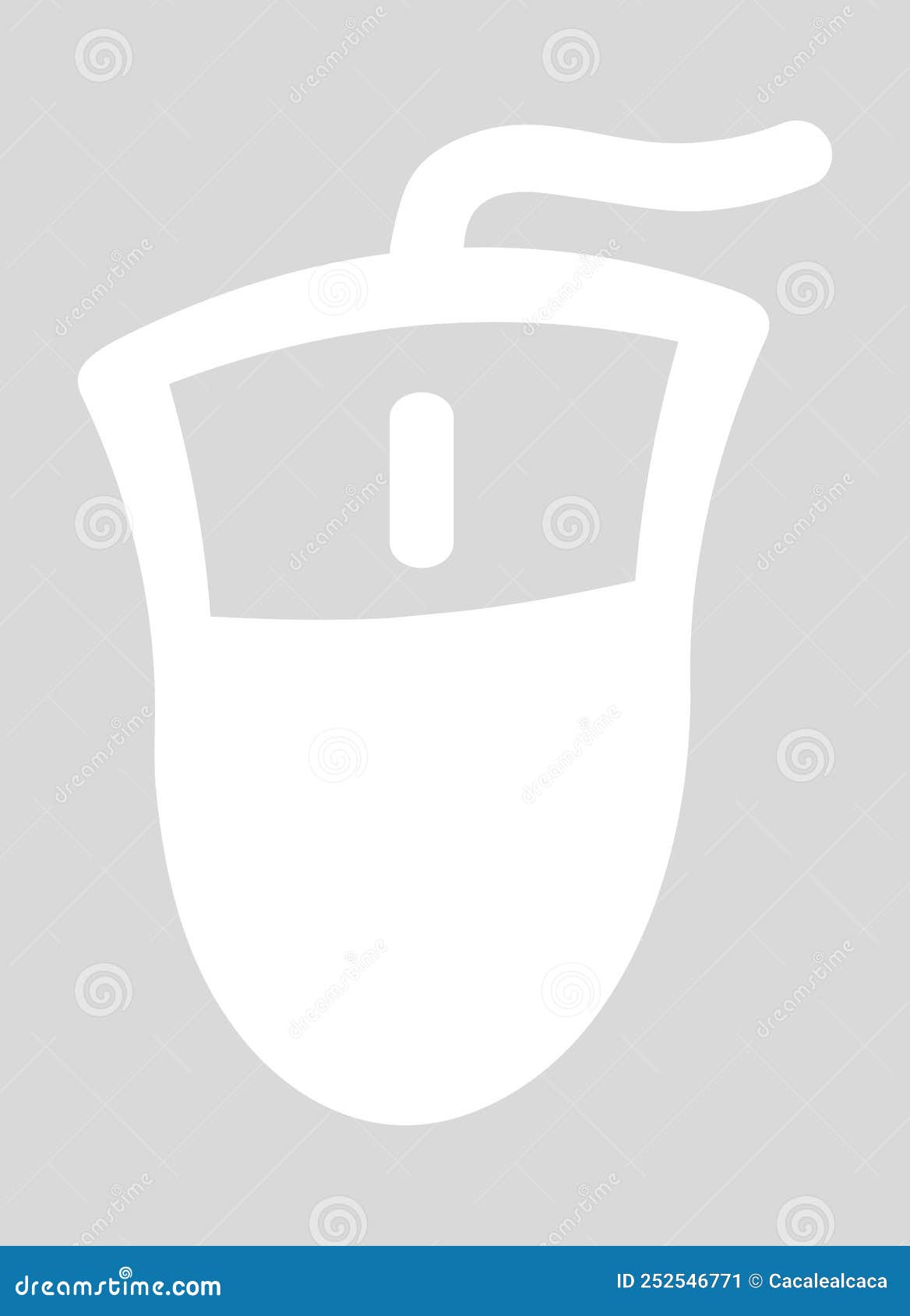The Drawing of a White Computer Mouse, a Small Hardware Input Device ...