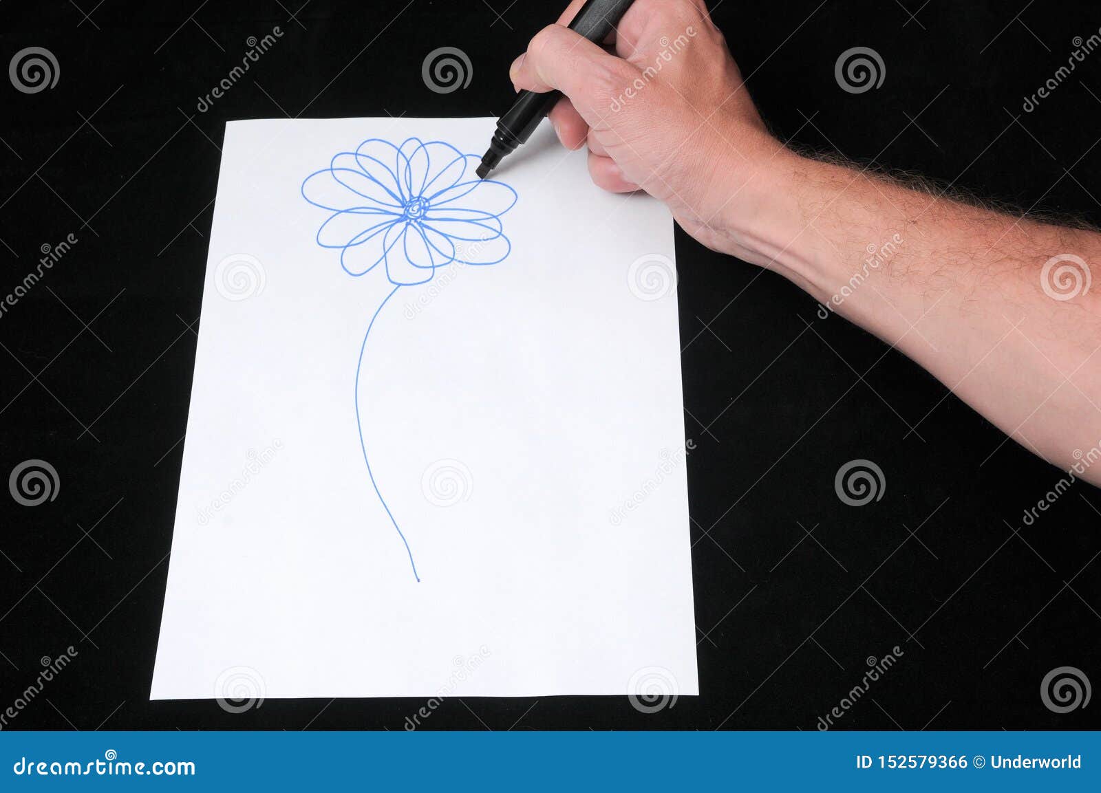 Drawing on a White Paper stock photo. Image of sign - 152579366
