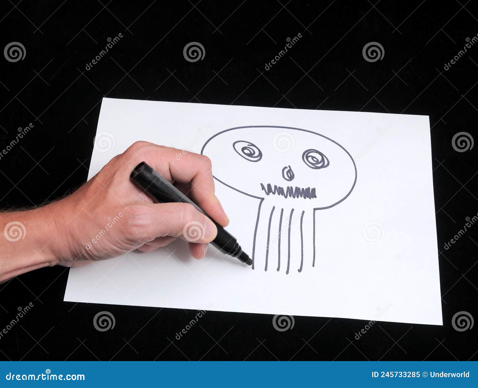 Drawing on a White Paper stock image. Image of creativity - 245733285
