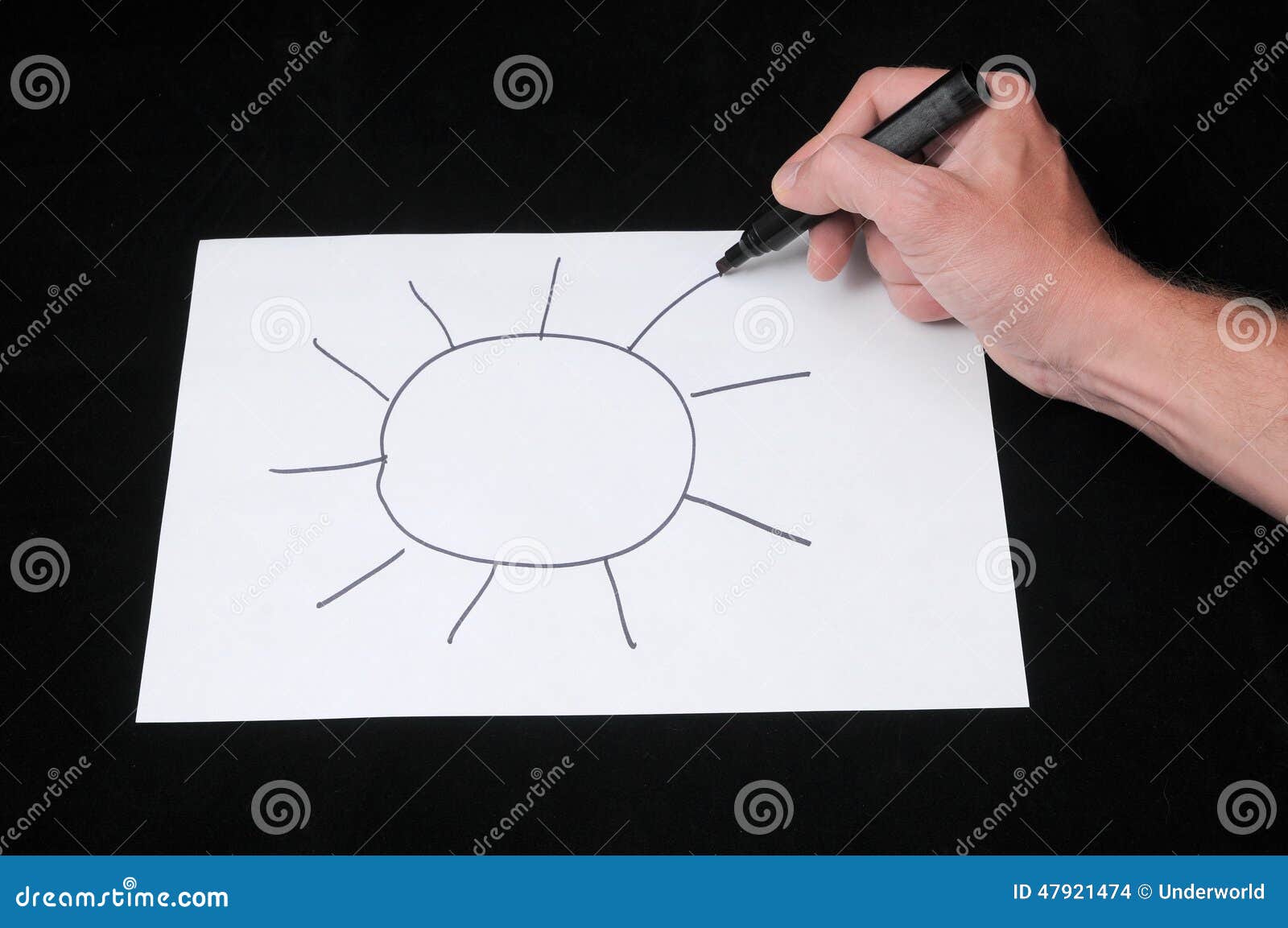 Drawing on a White Paper stock photo. Image of copy, finger - 47921474