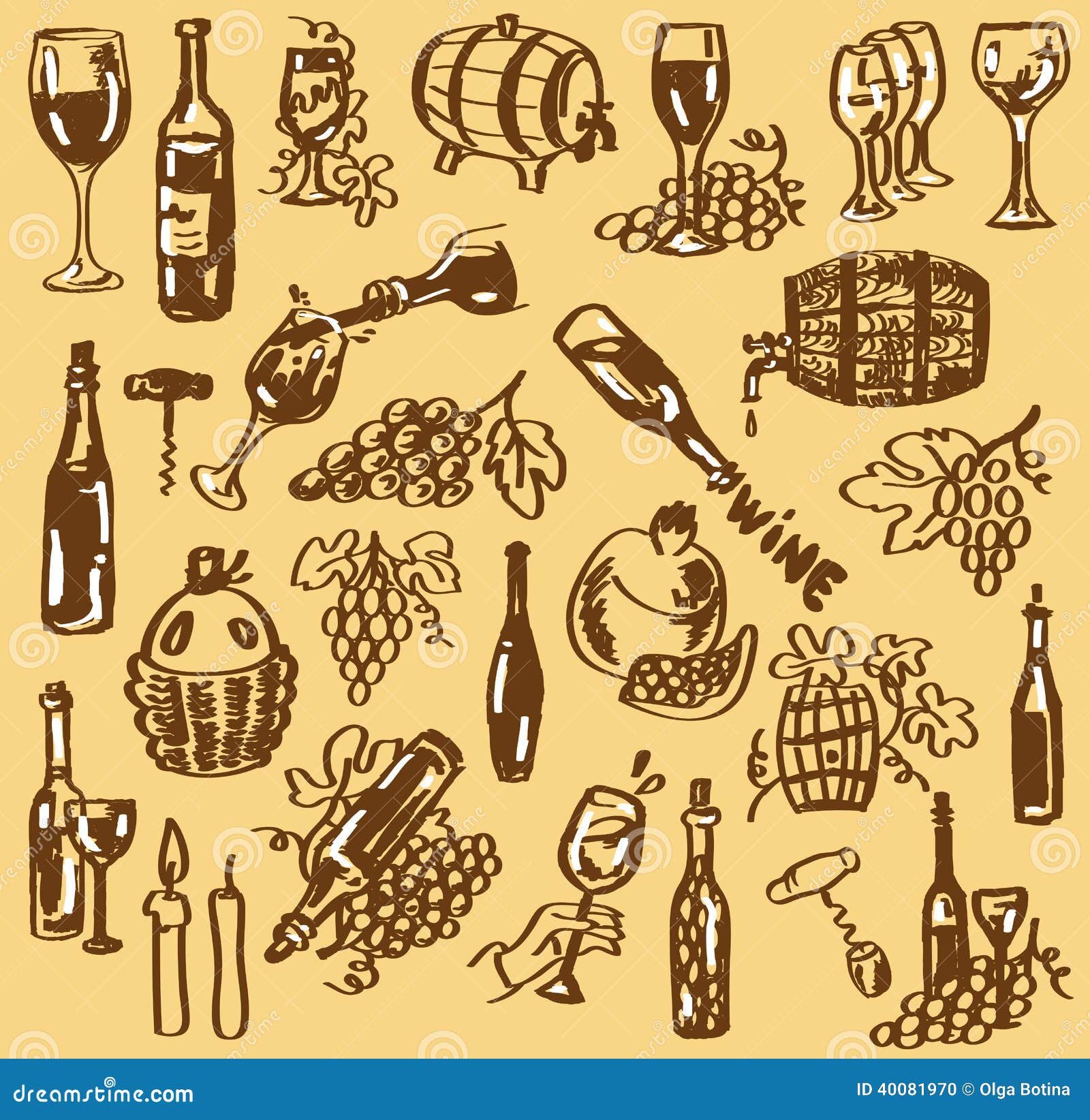 Drawing wine stock vector. Illustration of sign, gourmet - 40081970