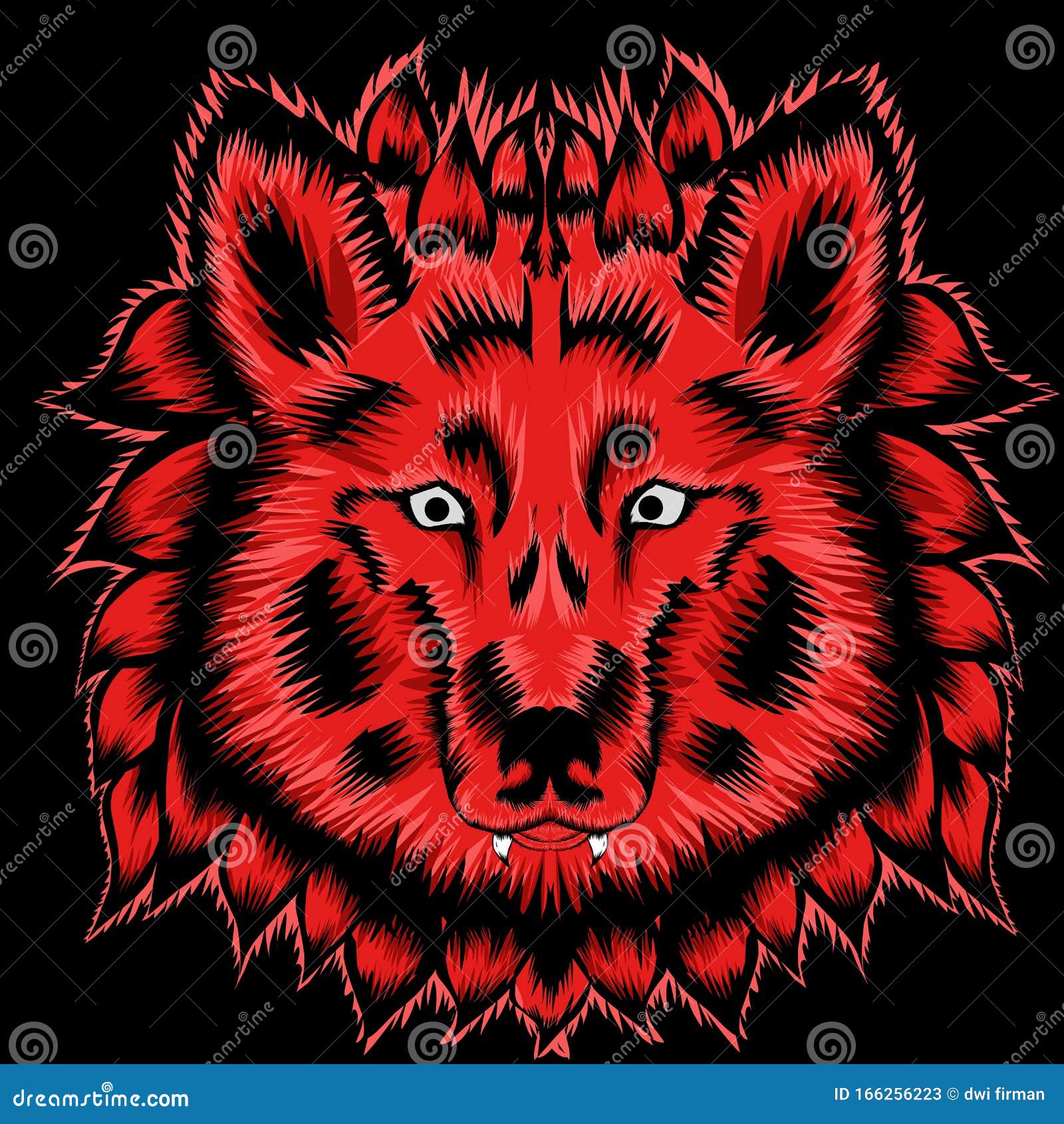 Black And Red Wolf Drawings