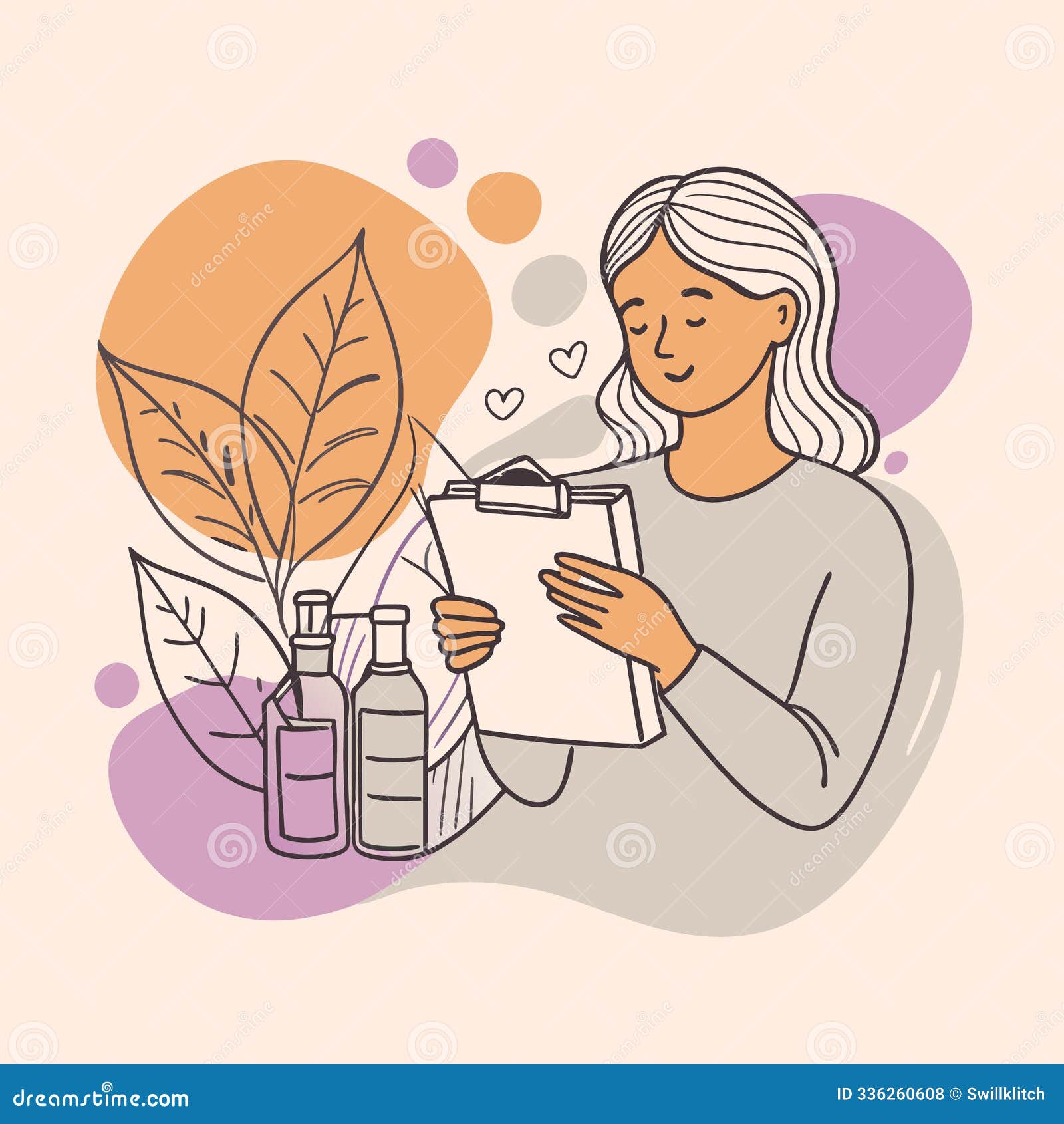 Drawing of a Woman Character with Checklist, Marking the Tasks Stock ...