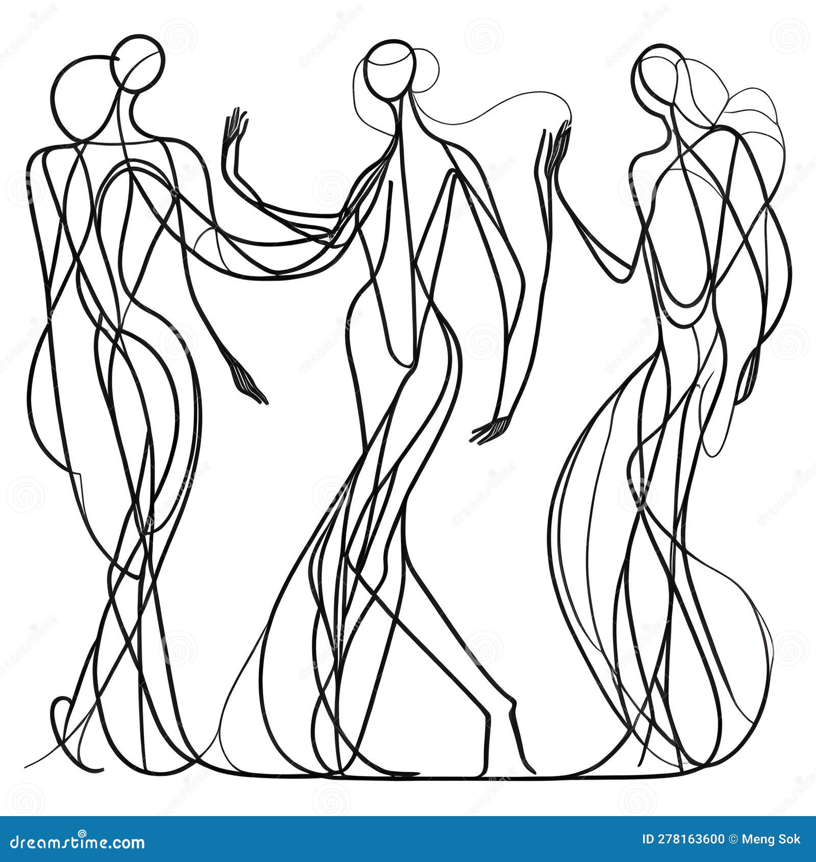 A Drawing of a Woman with a Circle in the Middle. Stock Illustration ...